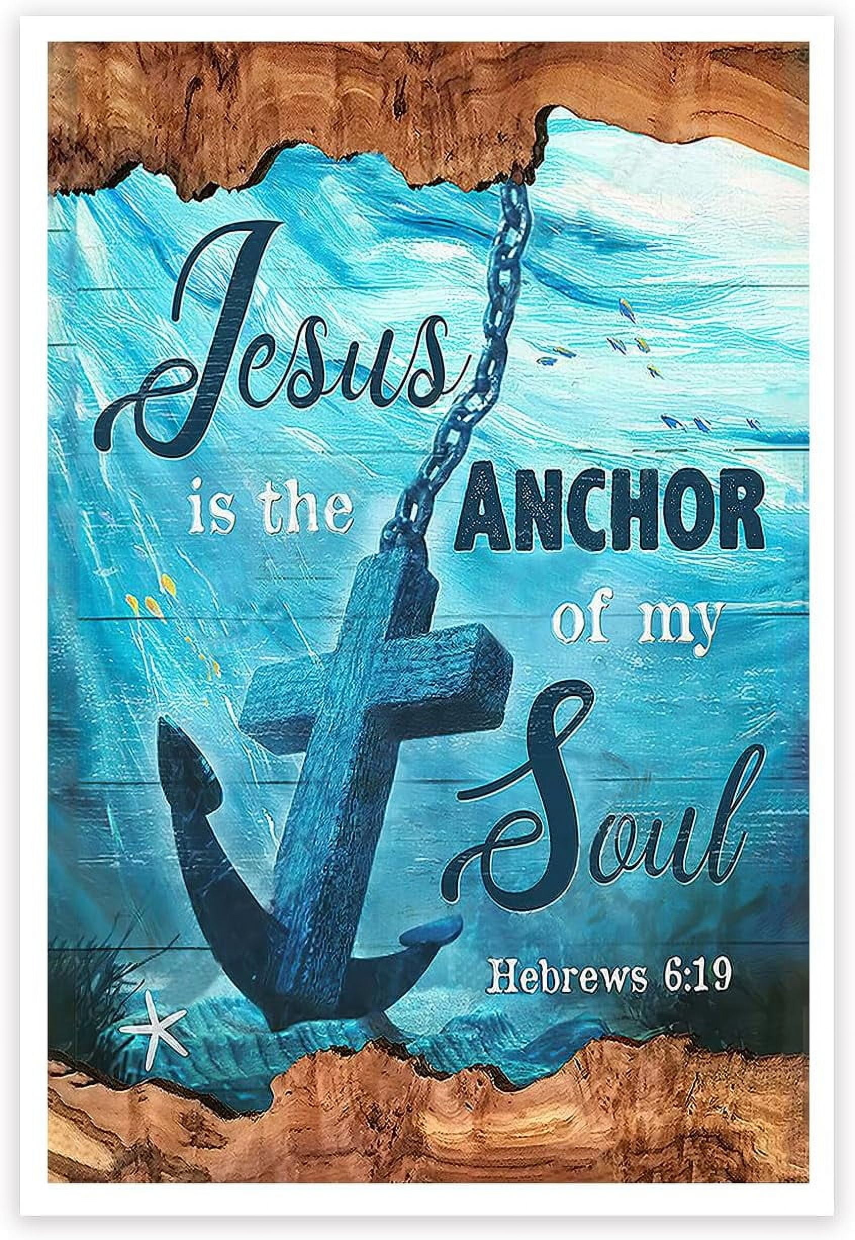 AABERIC Christian Jesus Canvas Wall Art Decor, Jesus Is the Anchor of ...