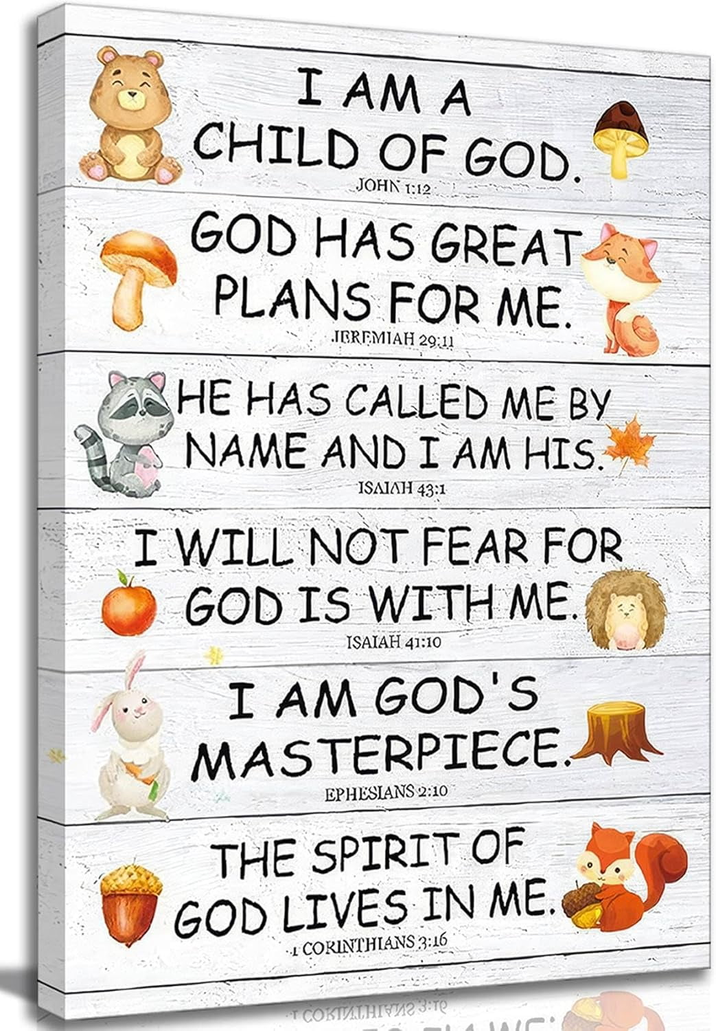 AABERIC Christian Nursery Canvas Wall Art spiring Bible Verses ...
