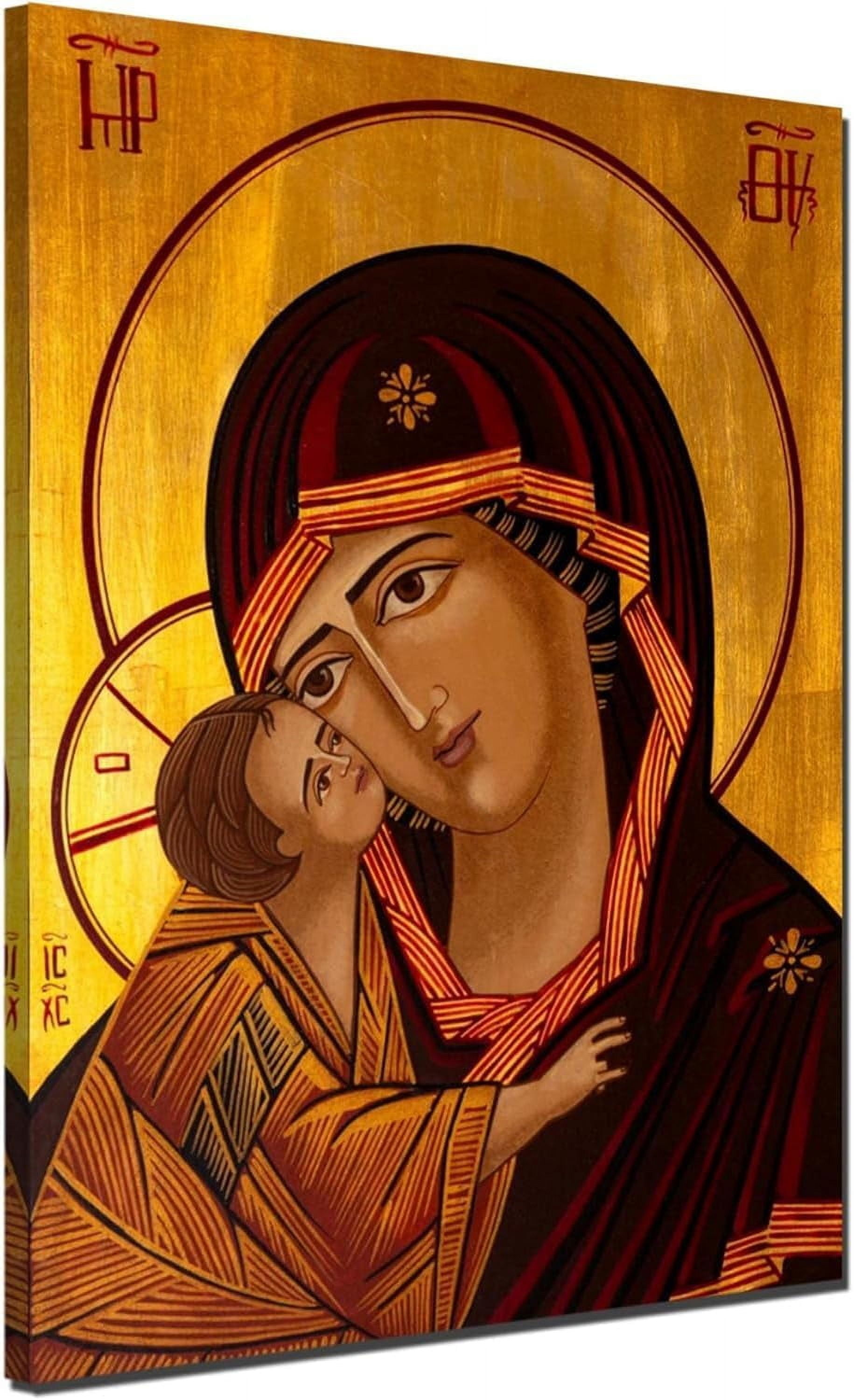 AABERIC Christian Orthodox Icon Canvas Print Virgin Mary and Jesus Wall ...