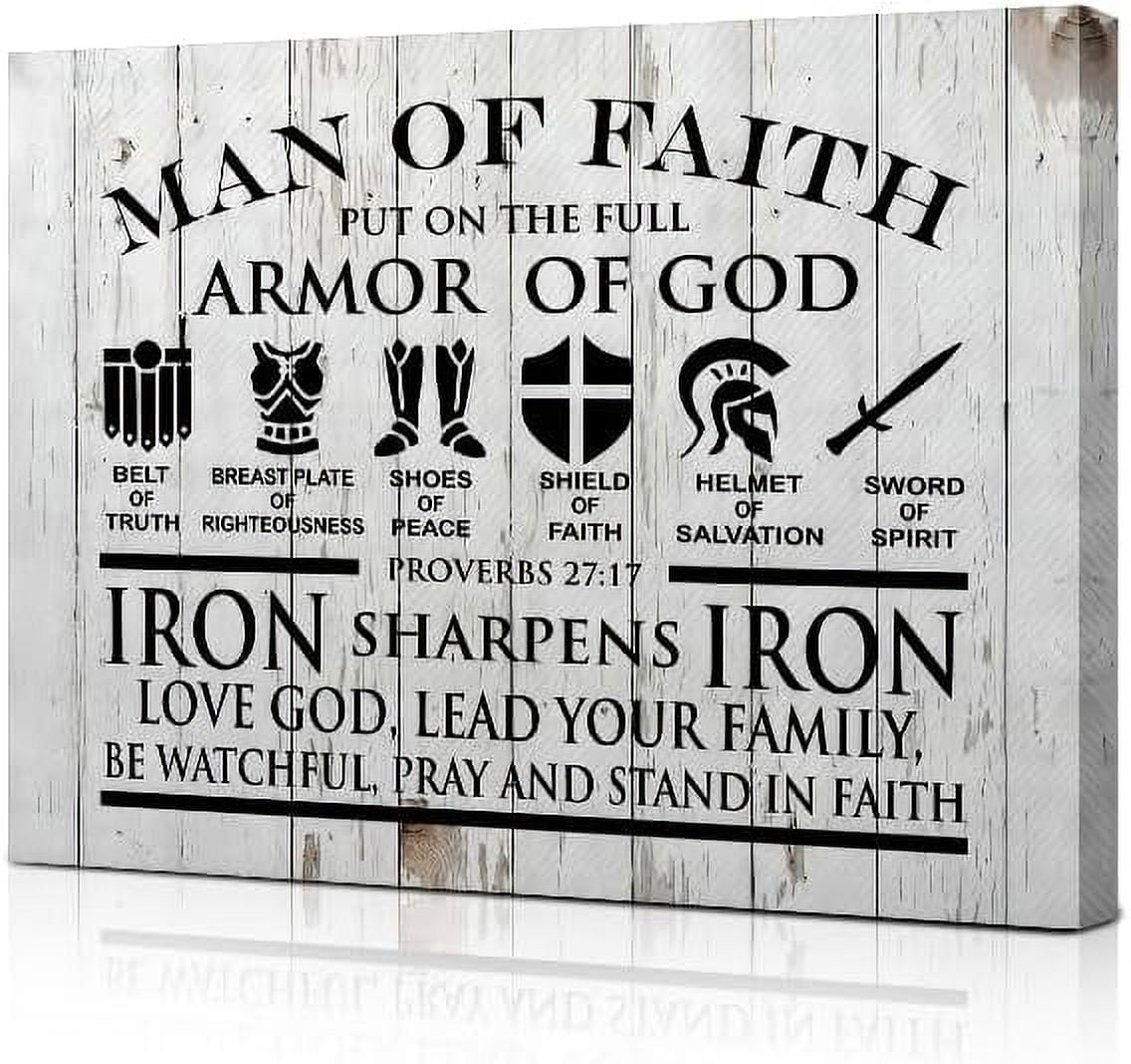 AABERIC Christian Posters Canvas Wall Art Man of Faith Bible Quotes ...