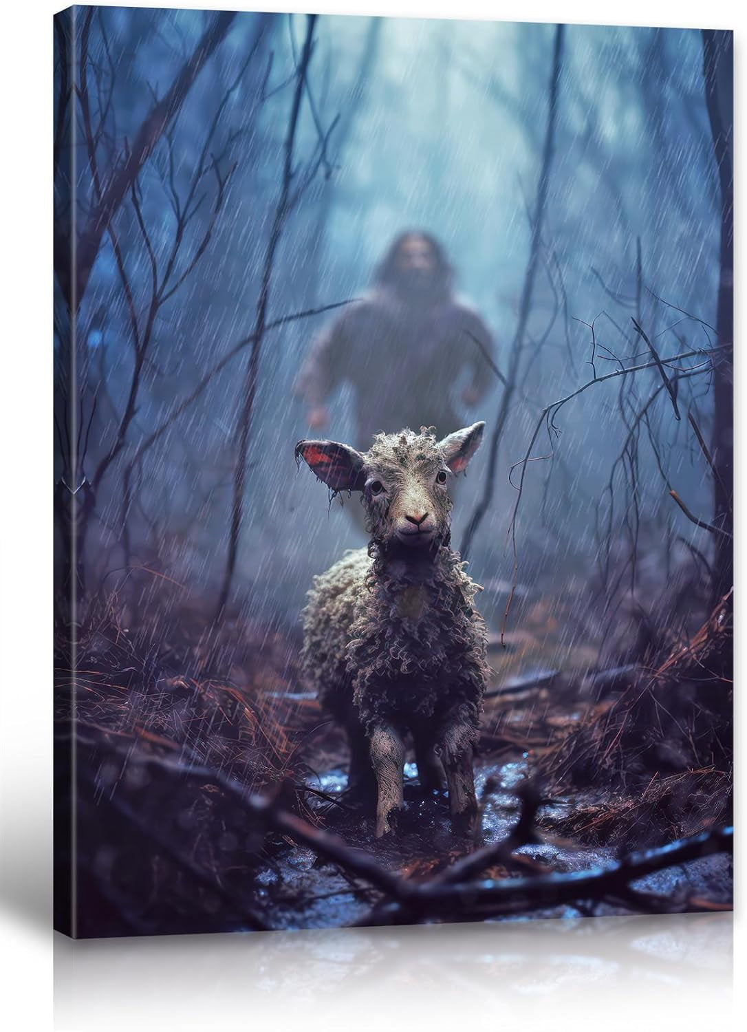 AABERIC Christian Wall Art Jesus and Lamb Canvas Wall Art Jesus Poster ...