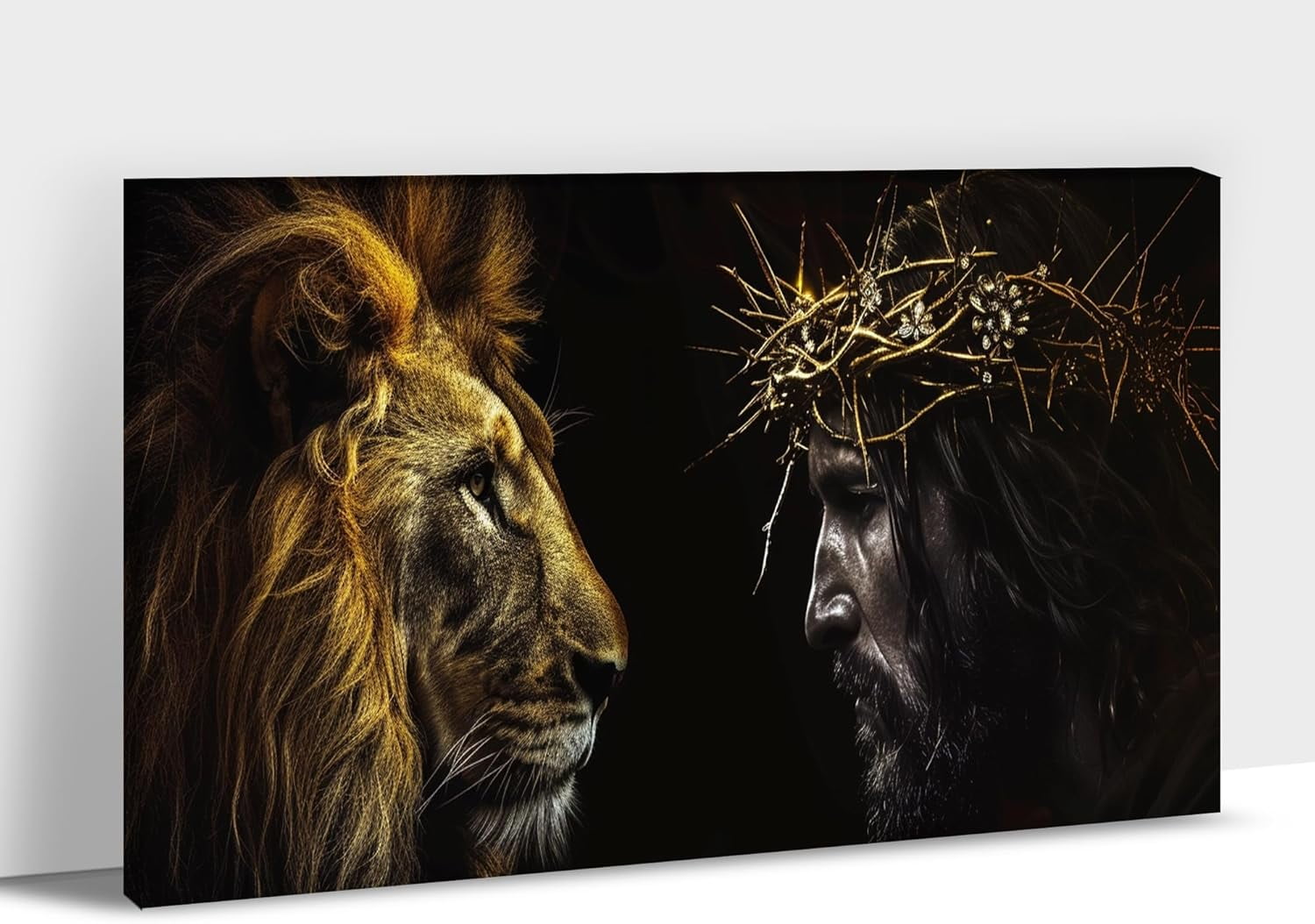 AABERIC Christian Wall Art, Jesus Pictures For Bedroom Wall Decor, Lion Of Judah Wall Art For ...