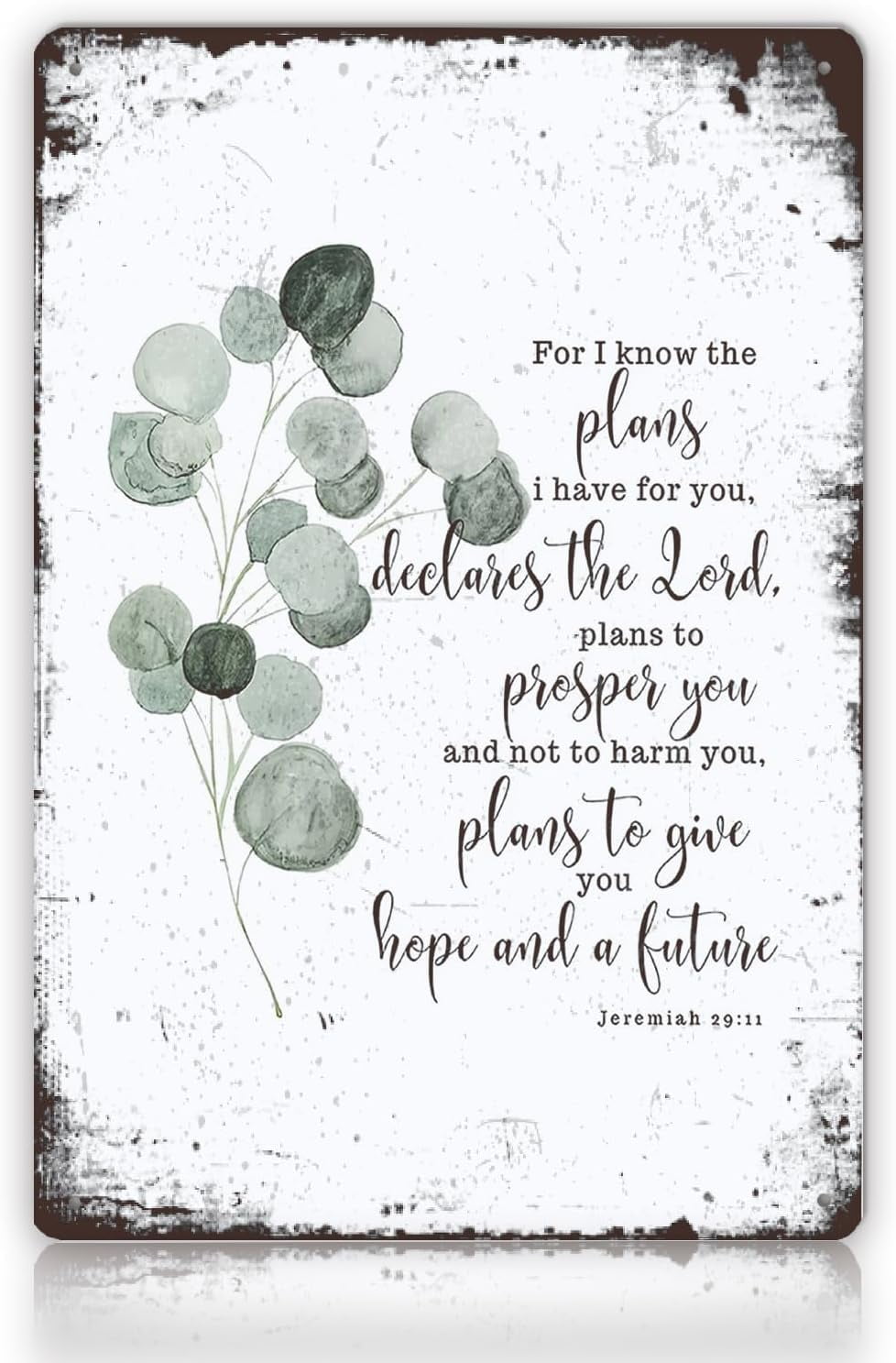 AABERIC Christian Wall Decor Art Jeremiah 29:11 Vintage Metal Signs ...