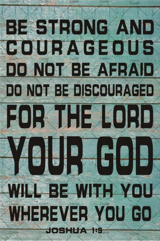 AABERIC Christian Wall Decor Tin Sign Be Strong and Courageous Metal ...