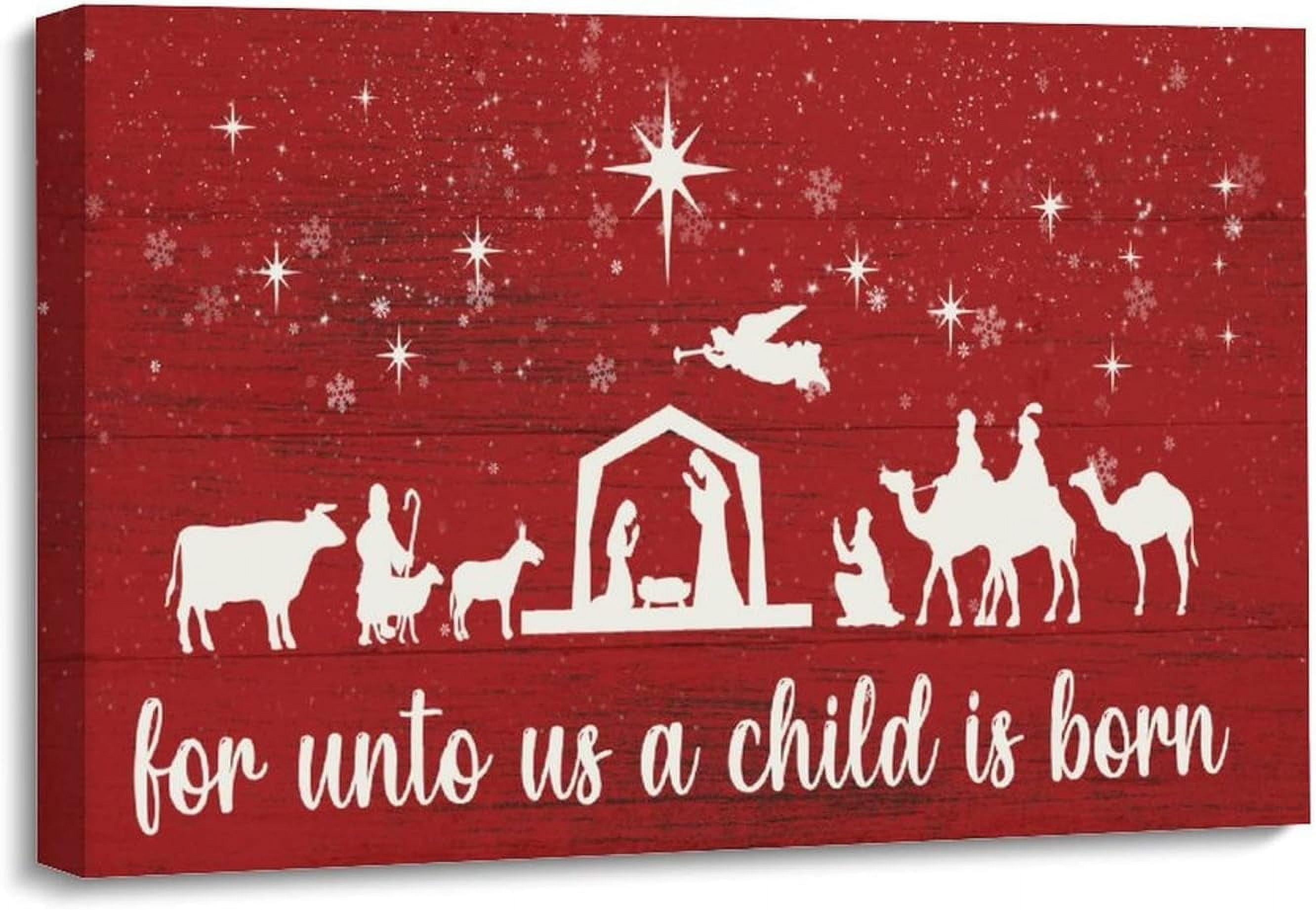 AABERIC Christmas Begins With Christ Canvas Wall Art for Bedroom Living ...