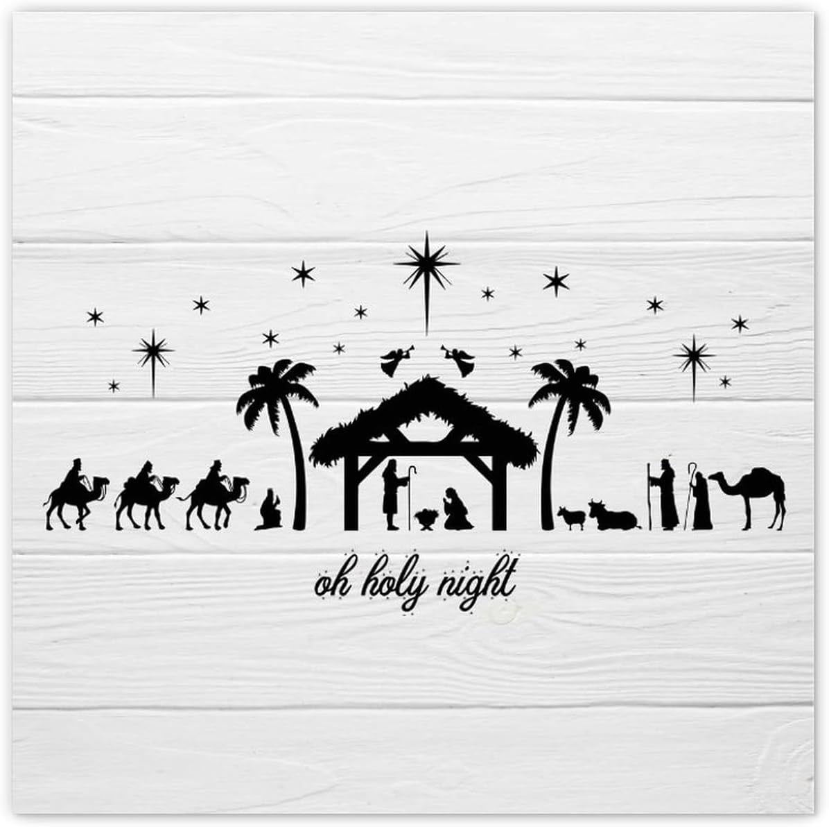 AABERIC Christmas Oh Holy Night Quote Motto Canvas Wall Art Prints ...