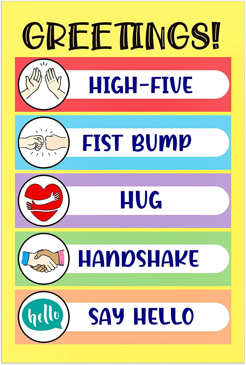 AABERIC Class Greetings Poster Classroom Decorations, Educational ...