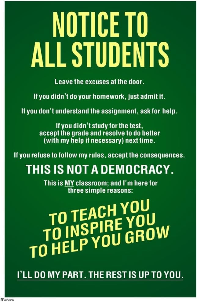 AABERIC Classroom Rules Canvas Prints Wall Posters High School Supplies ...