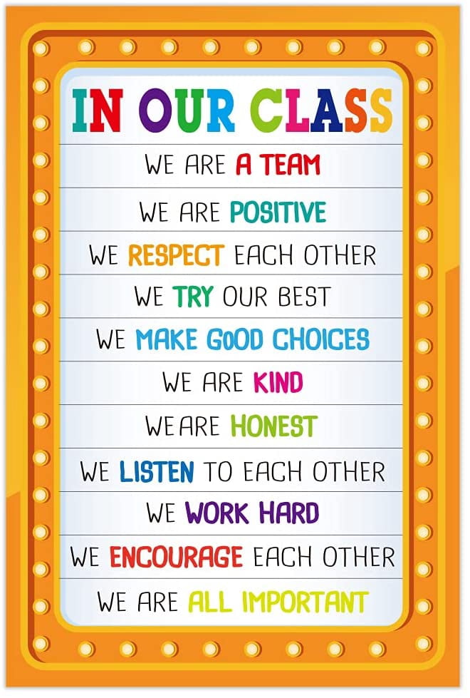 AABERIC Classroom Rules Canvas Prints Wall Posters Motivational ...