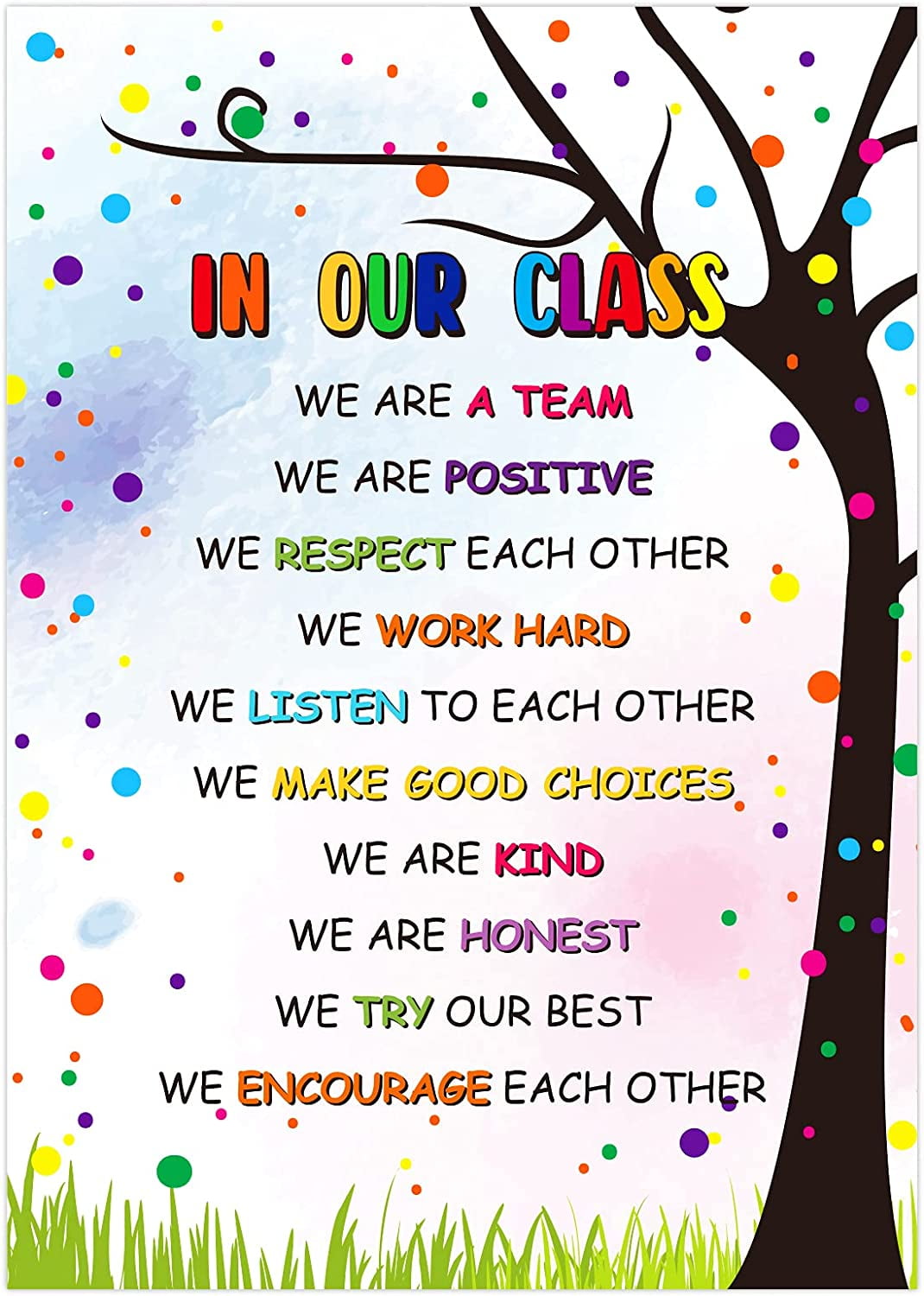 AABERIC Classroom Rules Poster Motivational Canvas Prints Wall Posters ...