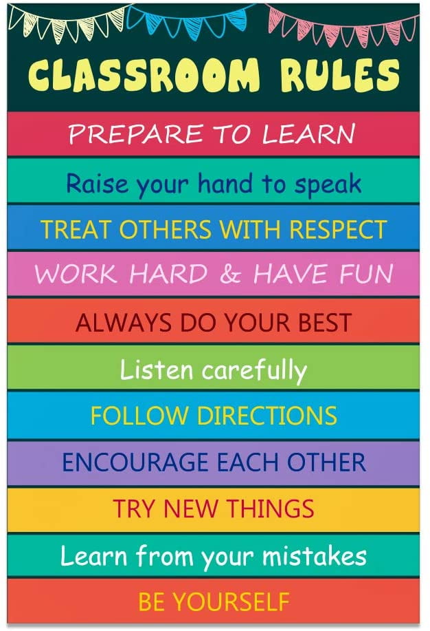 AABERIC Classroom Rules Poster spirational Classroom Decoration ...