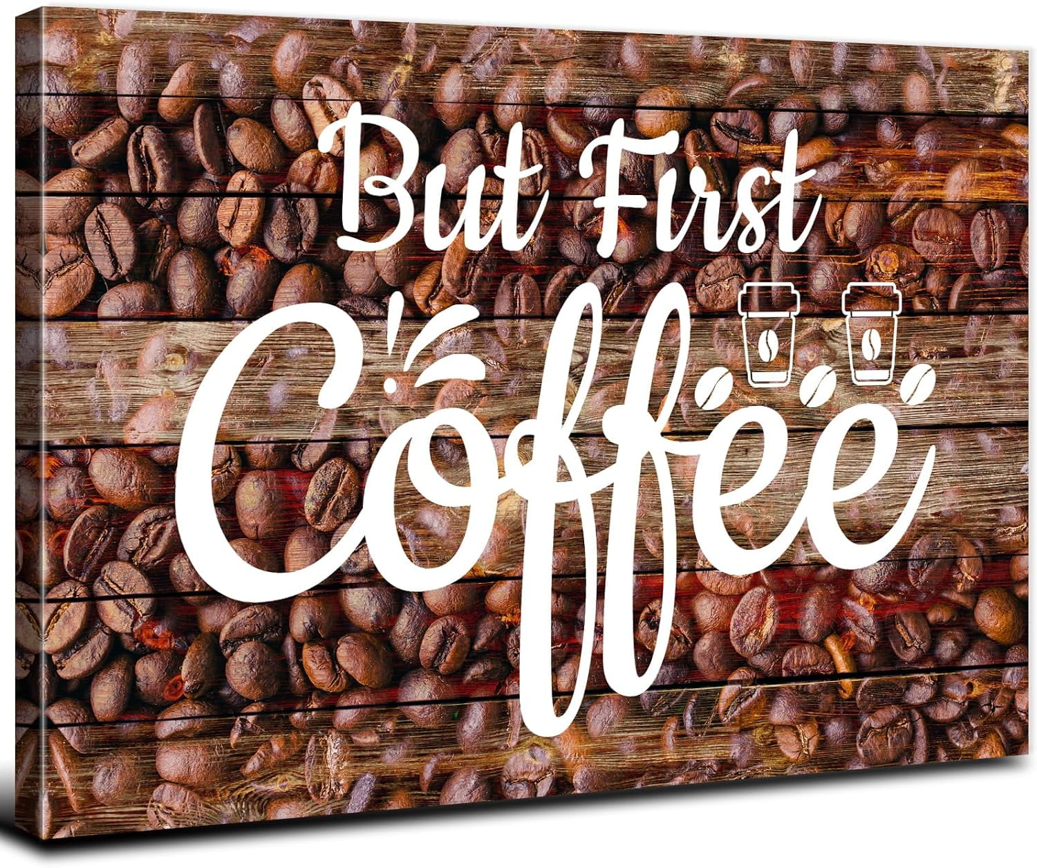 AABERIC Coffee Bar Wall Art Kitchen Decor But First Coffee Posters ...