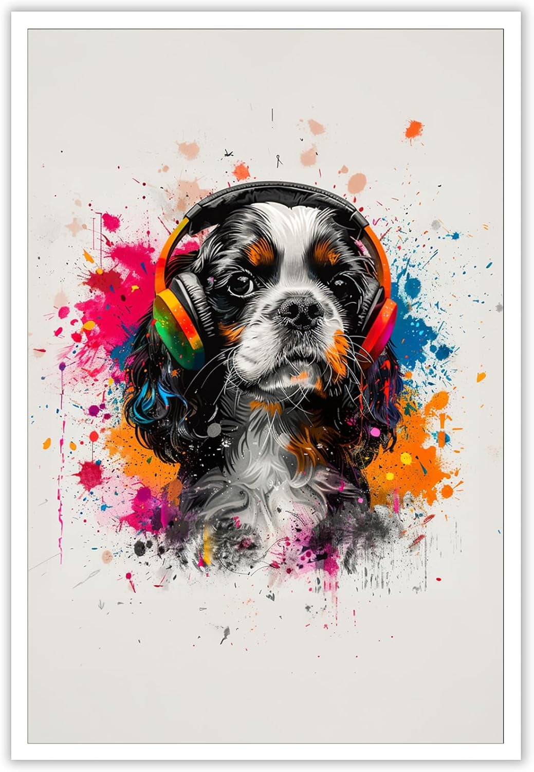 AABERIC Colorful Animal Graffiti Wall Art Funny Cute Frog With ...