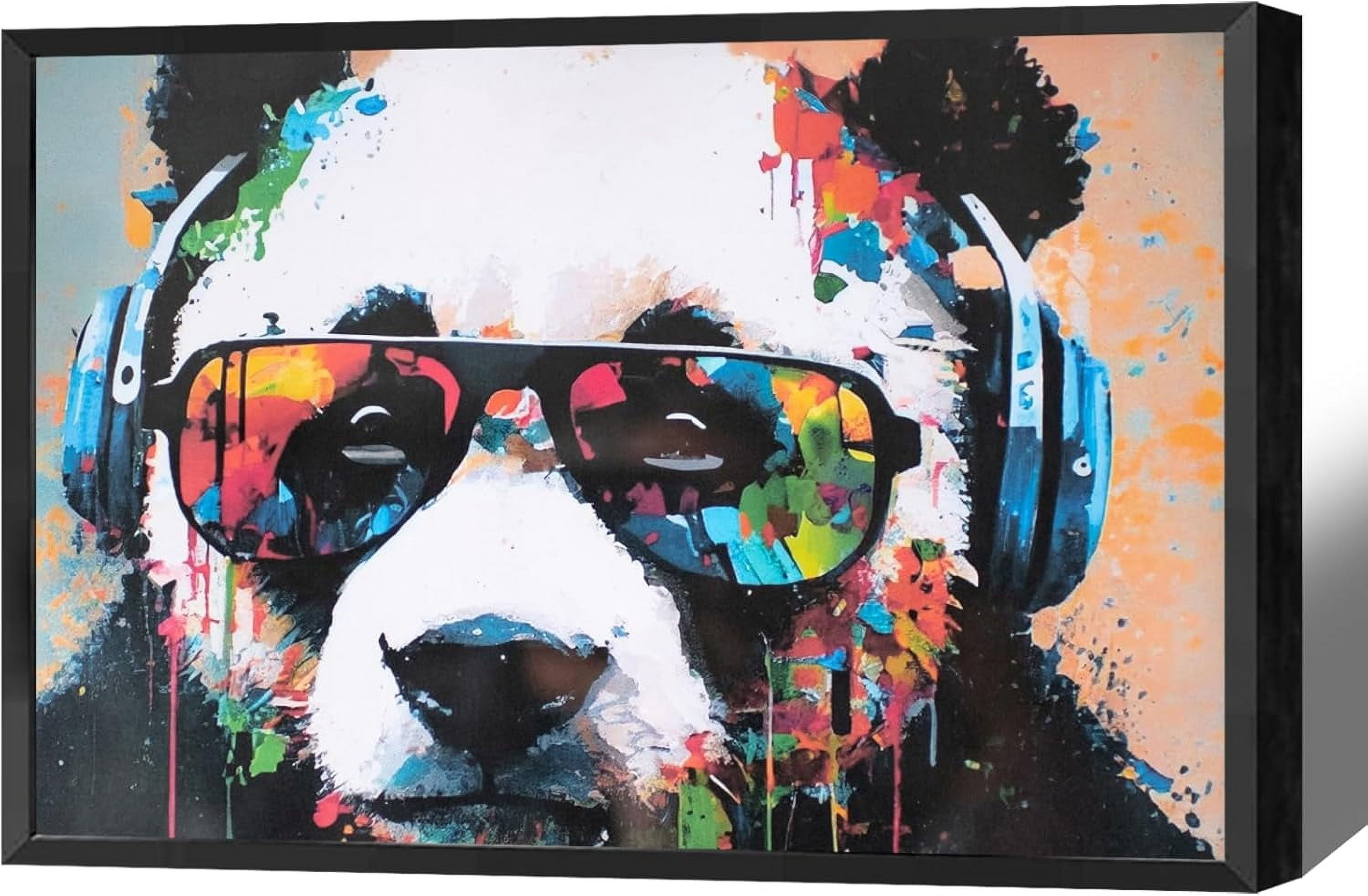 AABERIC Colorful Animal Graffiti Wall Art Funny Cute Frog With ...