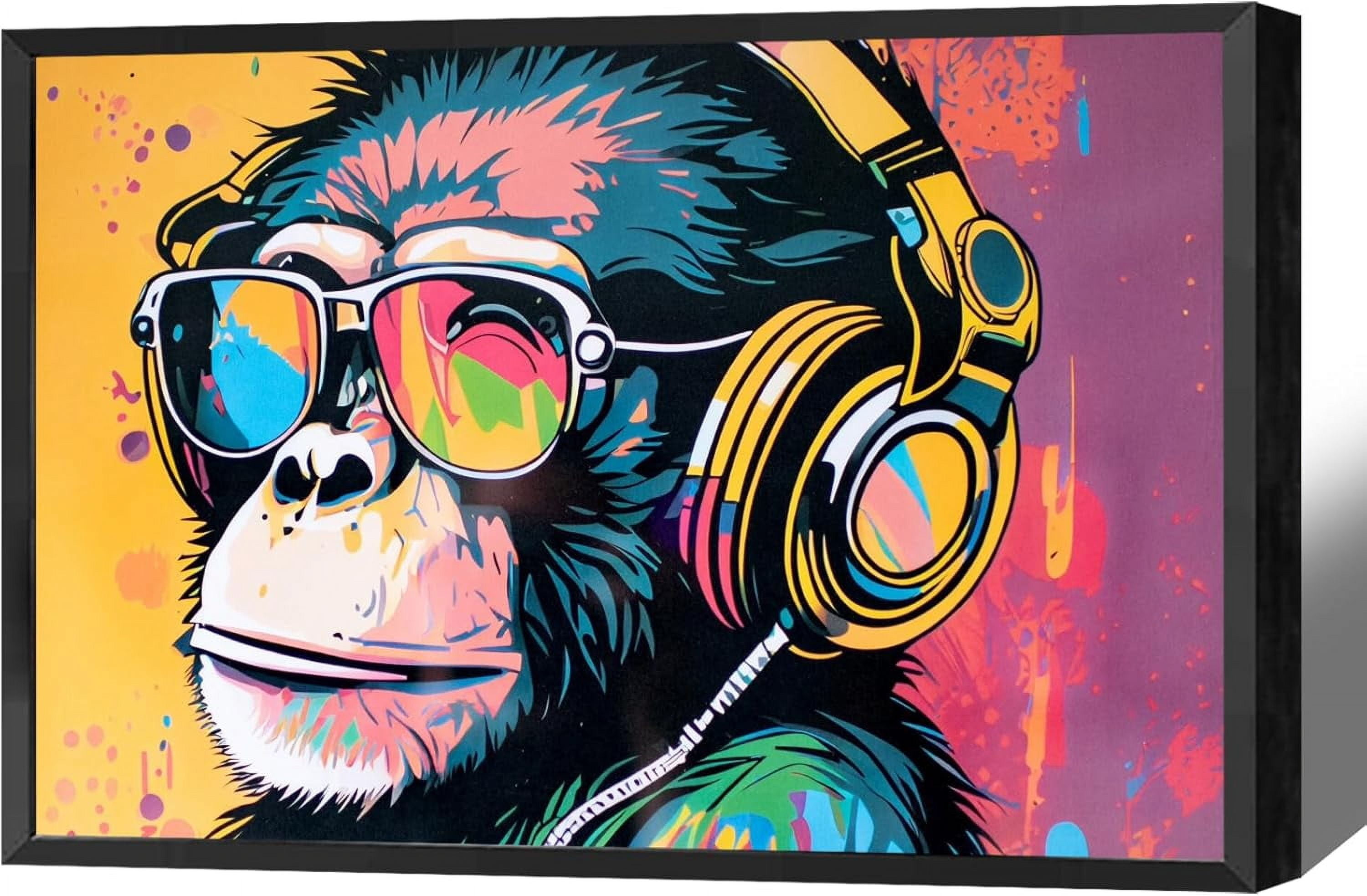 AABERIC Colorful Animal Graffiti Wall Art Funny Cute Frog With ...