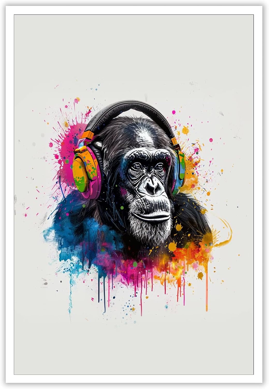 AABERIC Colorful Animal Graffiti Wall Art Funny Cute Frog With ...