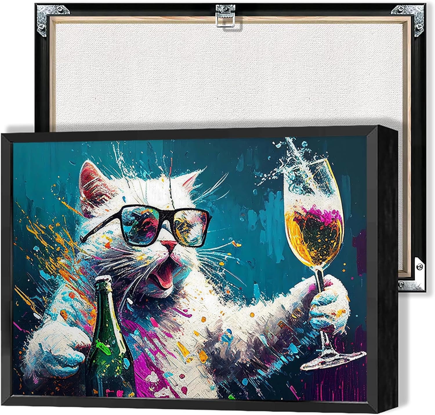 AABERIC Colorful Animal Graffiti Wall Art Funny Cute Frog With ...