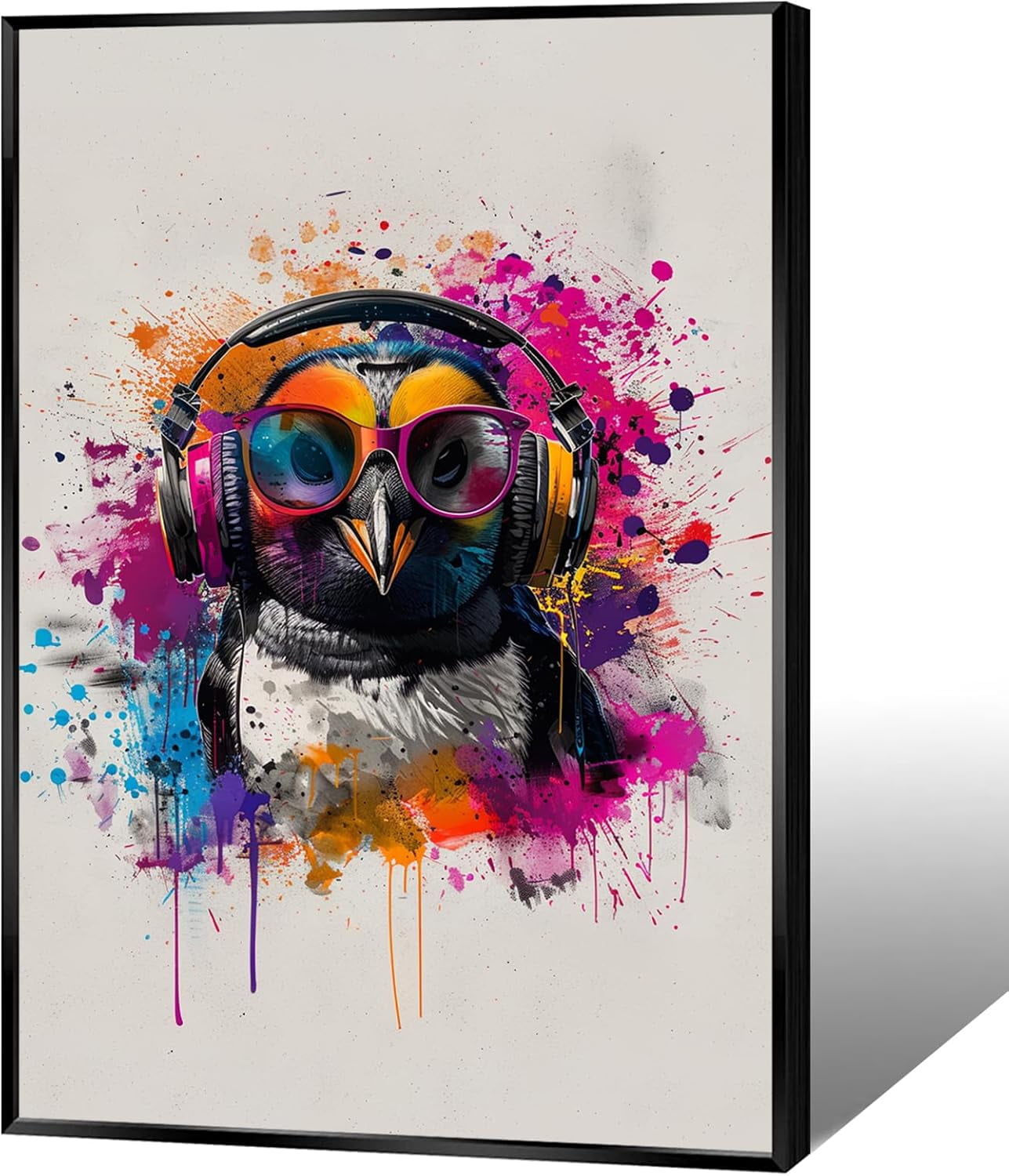 AABERIC Colorful Animal Graffiti Wall Art Funny Cute Frog With ...