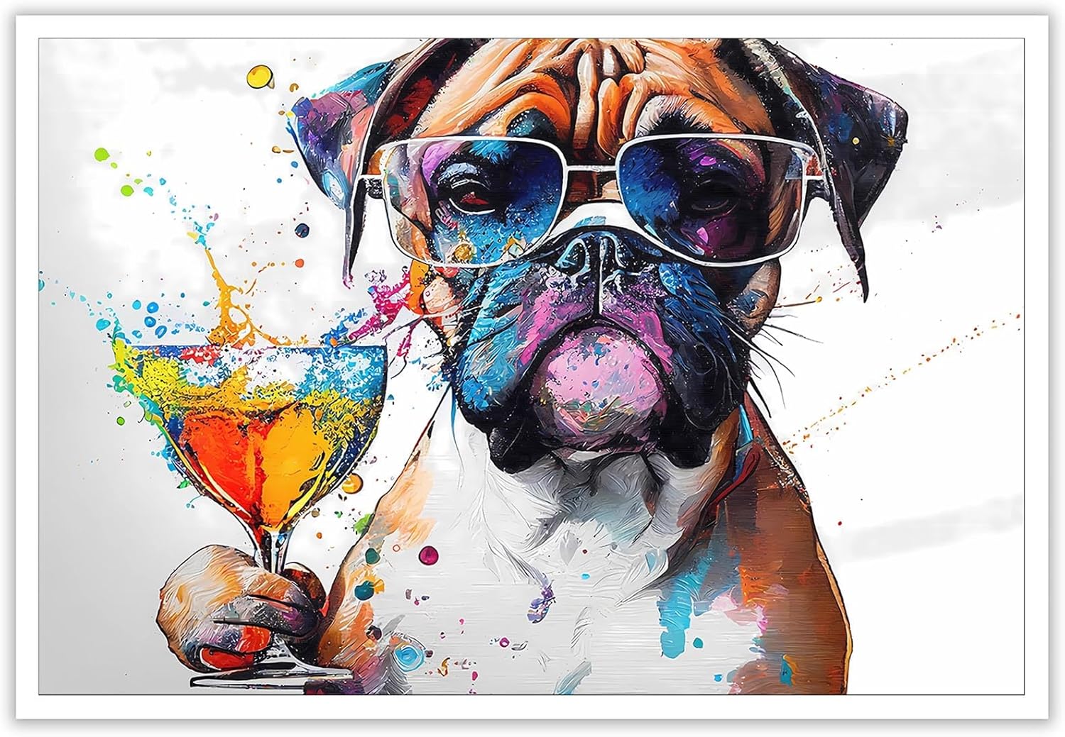 AABERIC Colorful Animal Graffiti Wall Art Funny Cute Frog With ...