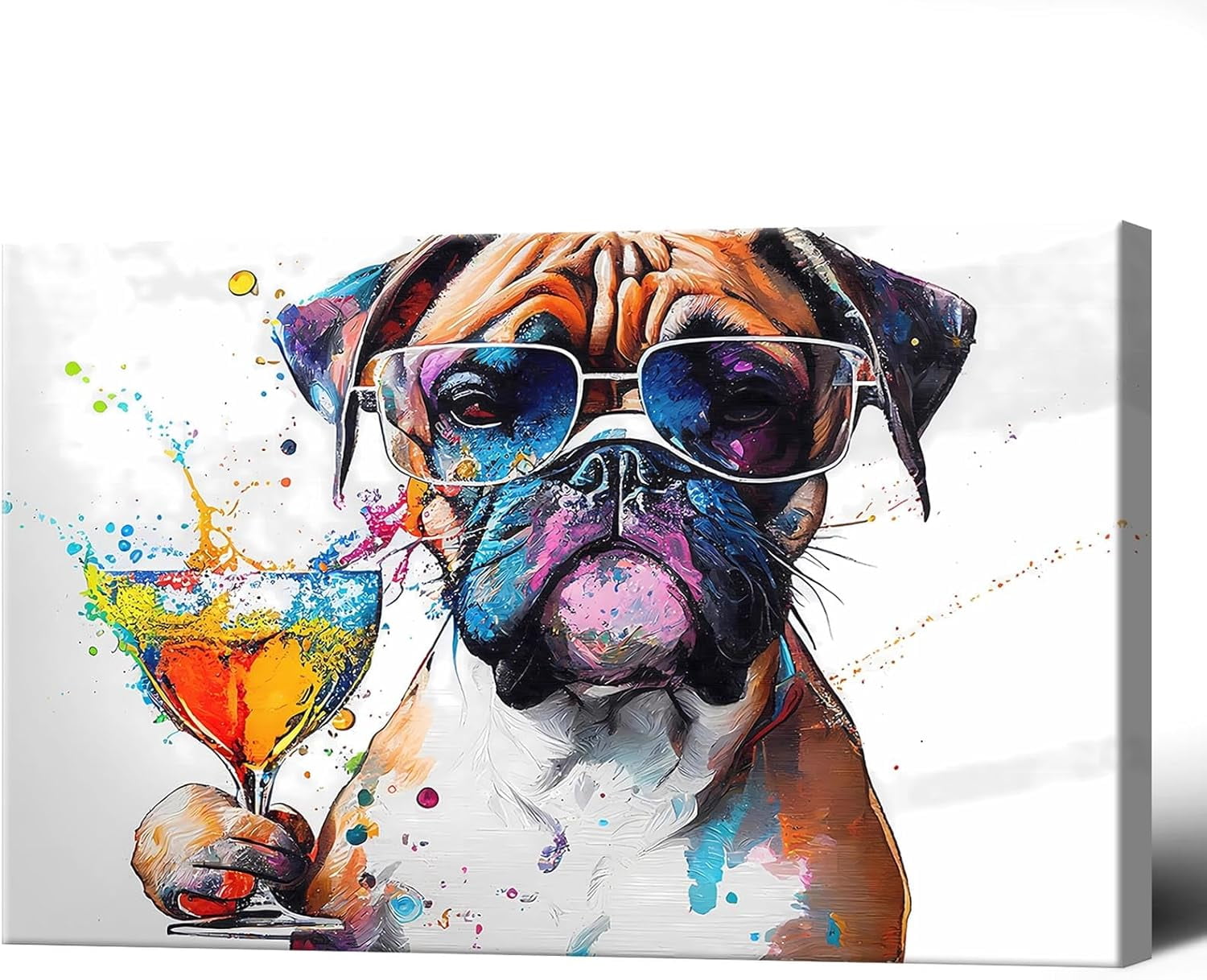 AABERIC Colorful Animal Graffiti Wall Art Funny Cute Frog With ...