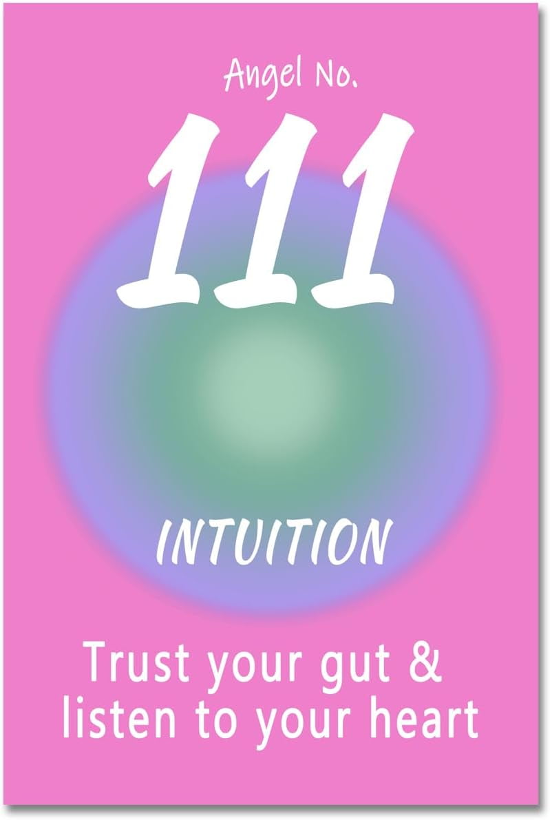 AABERIC Colorful Gradient Aura Angel Numbers Wall Art 111 Intuition ...