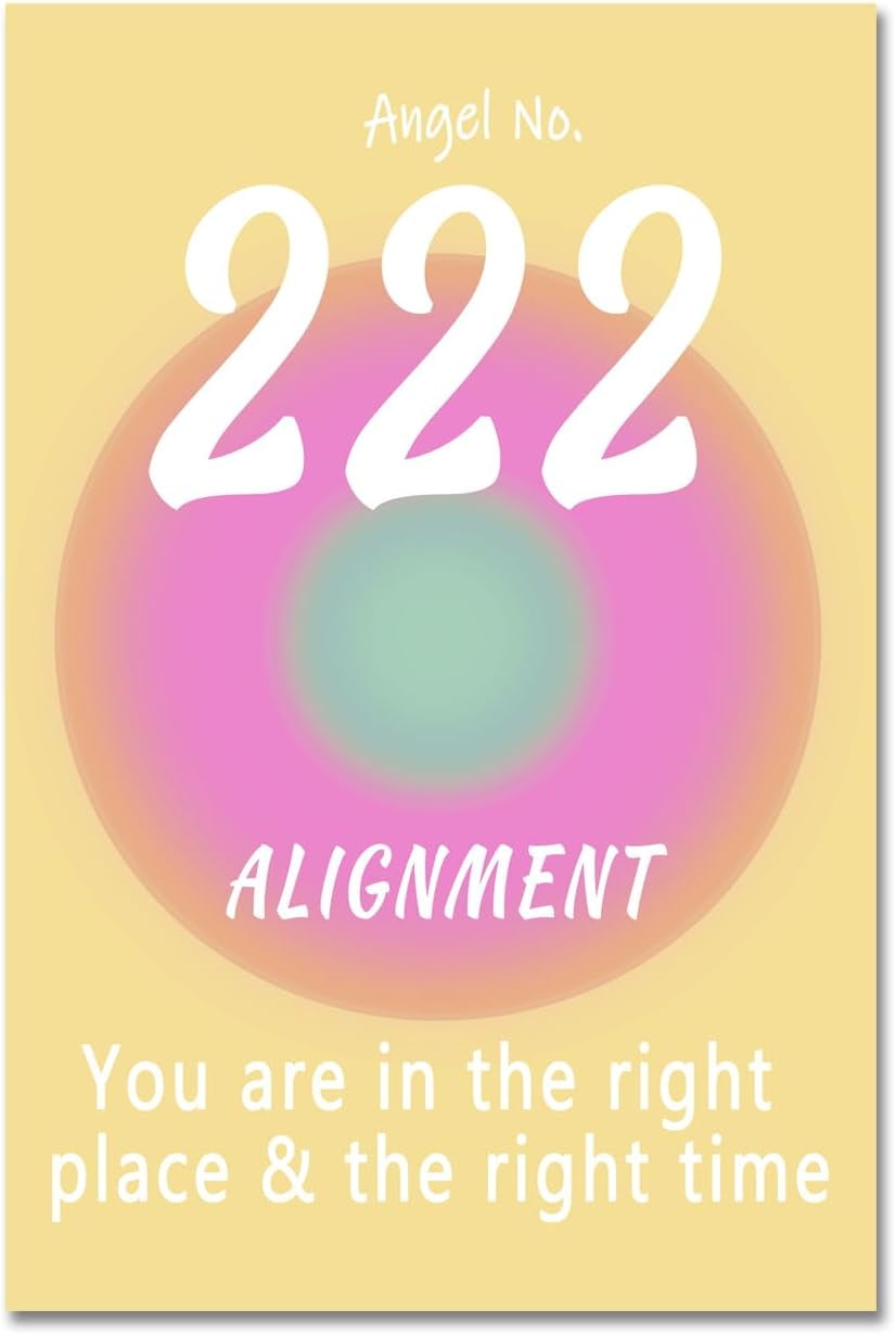AABERIC Colorful Gradient Aura Angel Numbers Wall Art 222 Alignment ...
