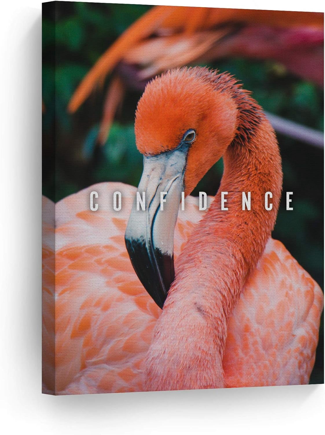 AABERIC Confidence Lettering Beautiful Flamingo Motivational Wall Art ...