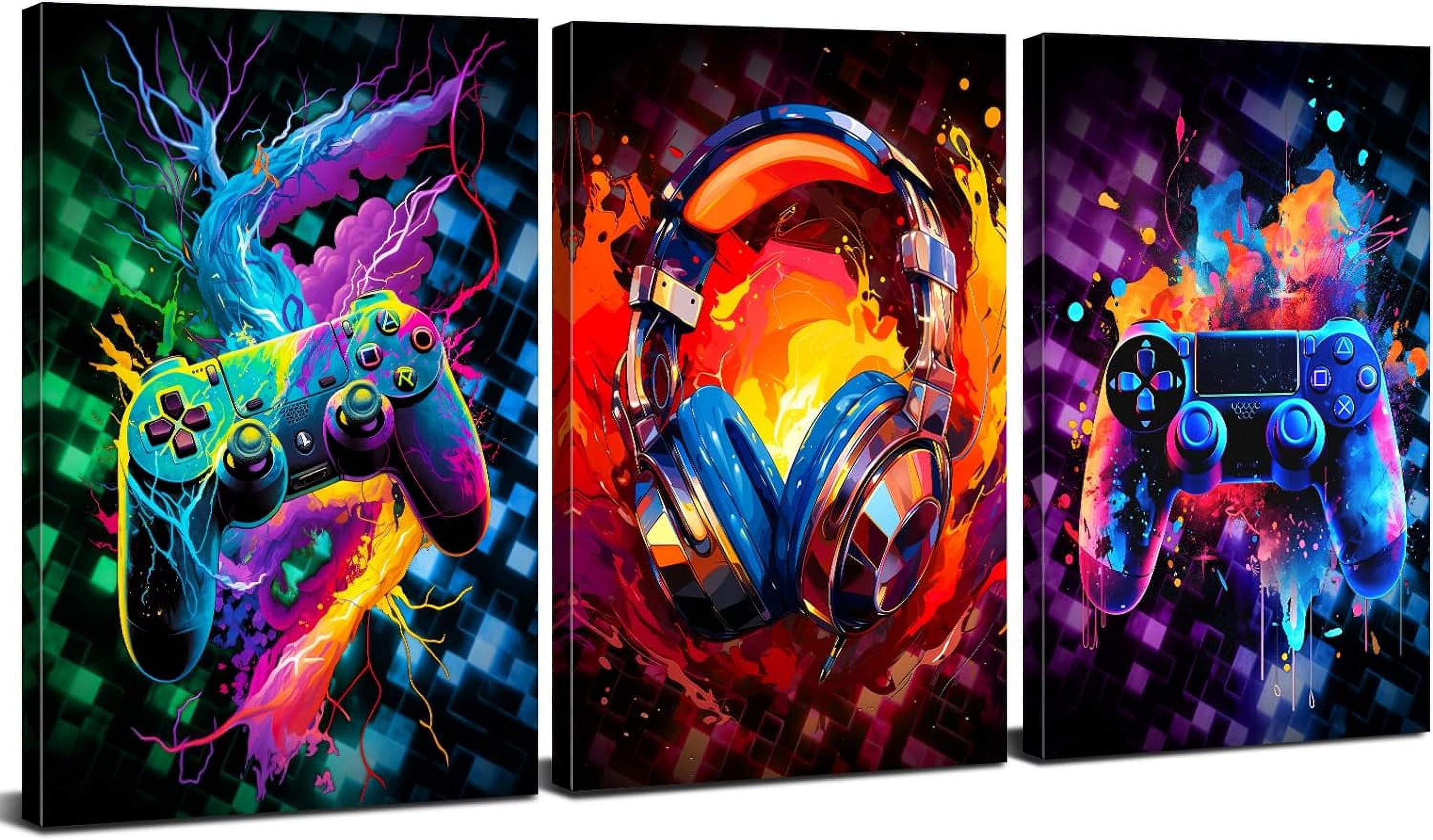 AABERIC Cool Gaming Wall Decor Graffiti Gamer Room Decor for Boys Game ...