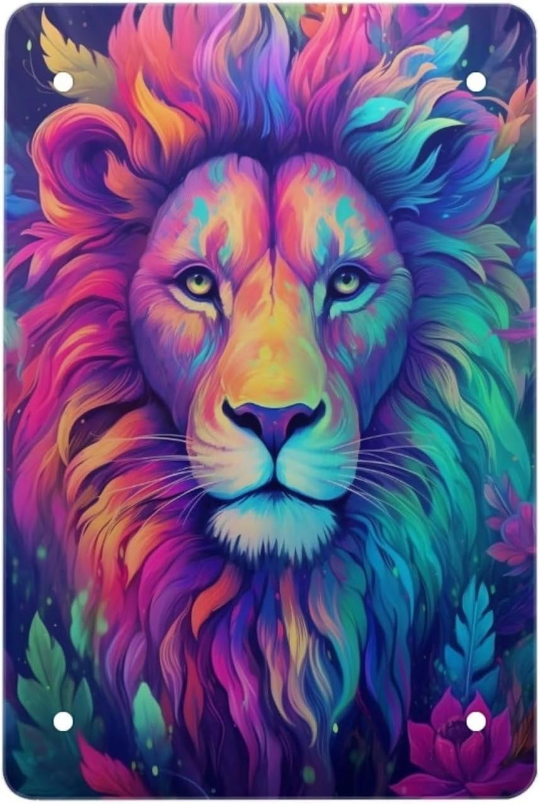 AABERIC Cool Purple Turtle Print Cool Animal Metal Tin Poster Wall Art ...