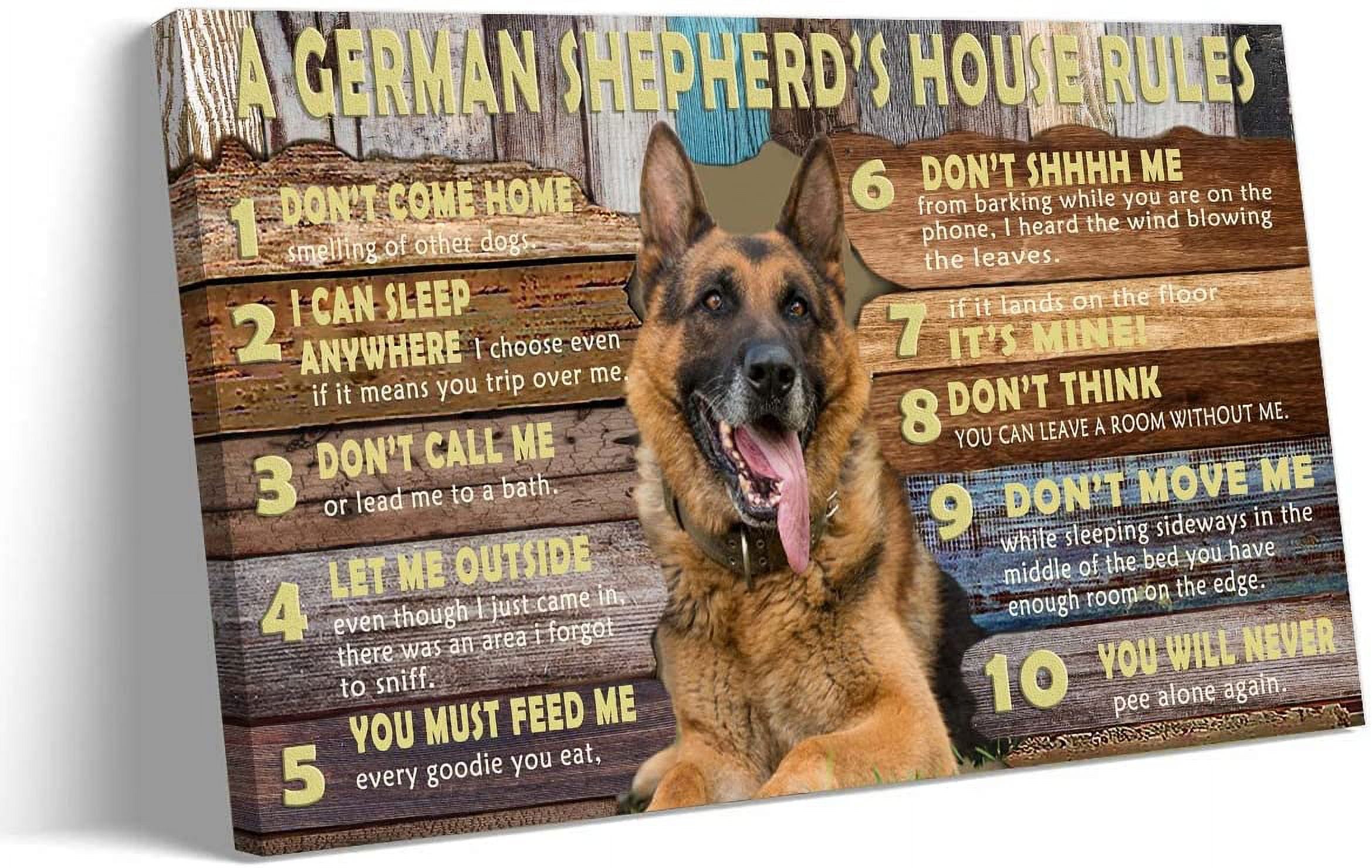 AABERIC Corgi Wall Art Dog Poster Framed Quotes Wall Art House Rules ...