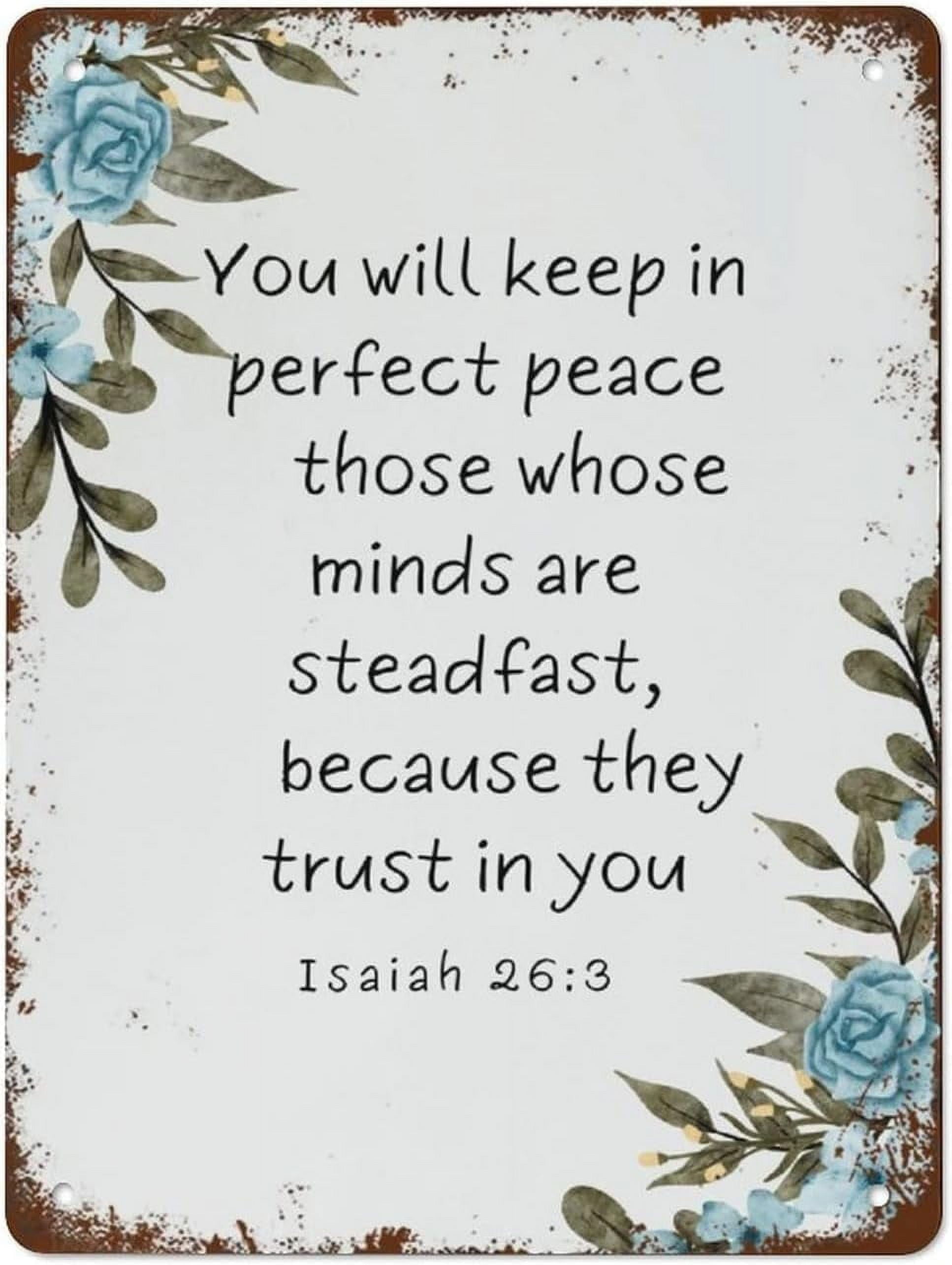 AABERIC Cosrkee Bible Verse Metal Tin Sign Scripture Print Blessing ...