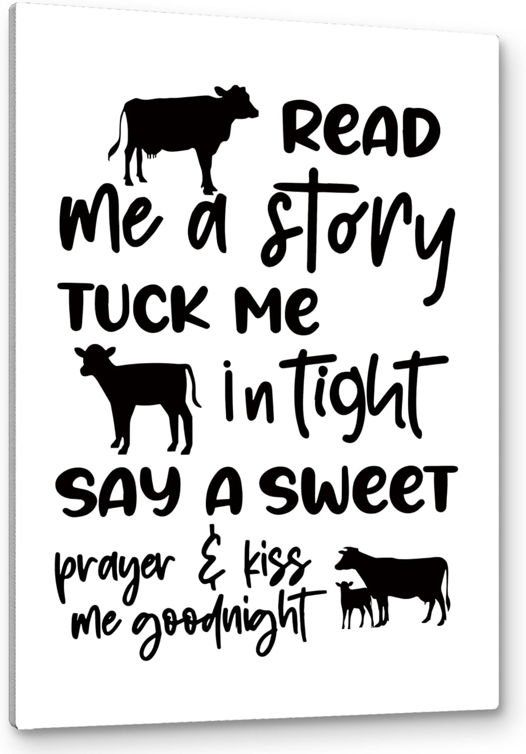 AABERIC Cow Nursery Decor Cow Wall Decor- Read Me a Story Tuck Me Tight ...