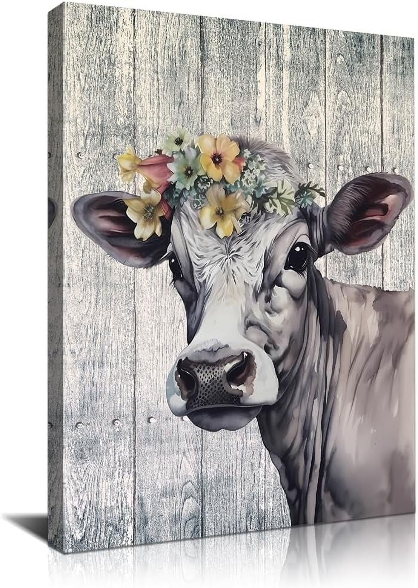 AABERIC Cow Picture Cow Canvas Farmhouse Wall Pictures Animal Wall ...