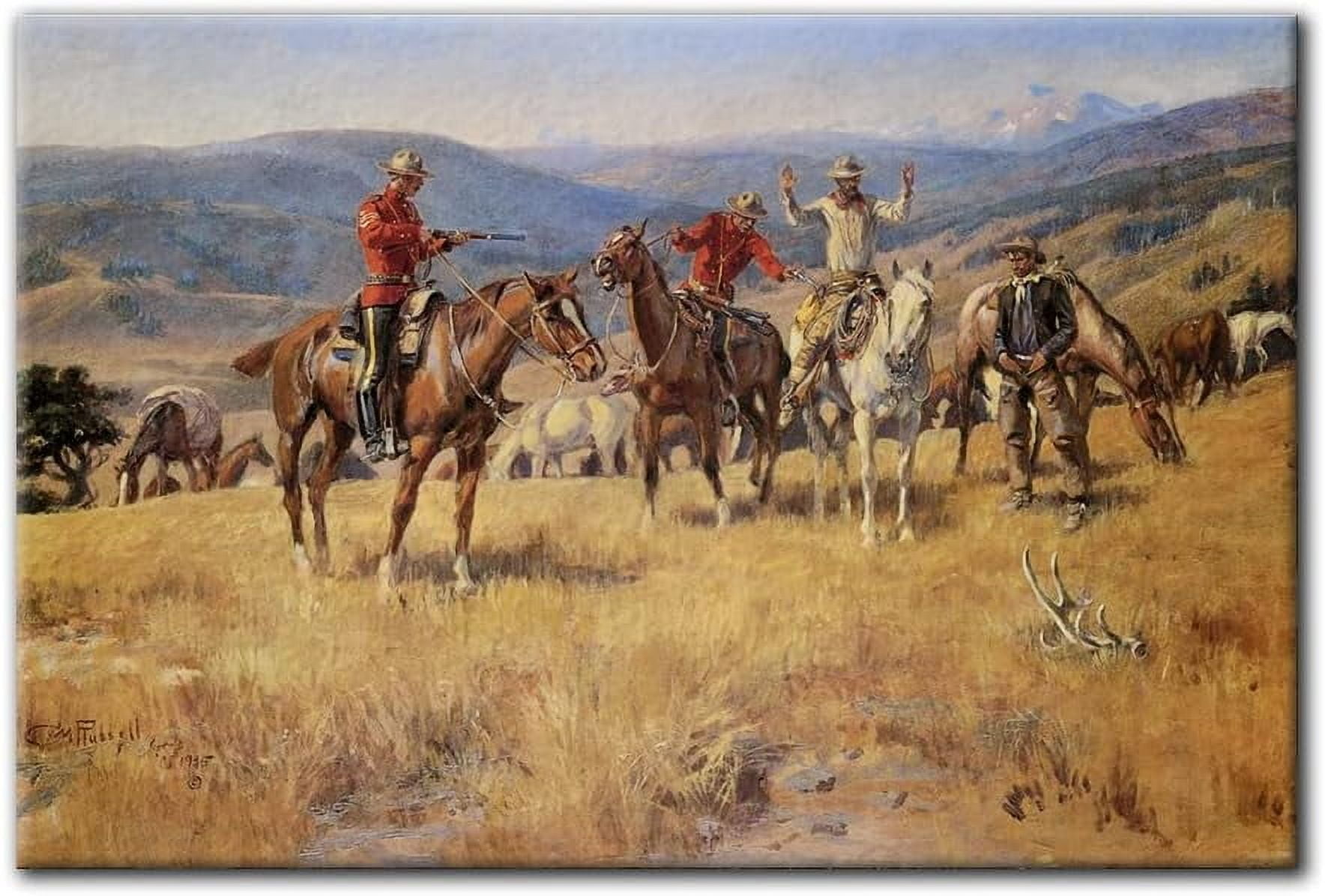 AABERIC Cowboy Wall Art By Charles Marion Russell Oil Painting Wild ...