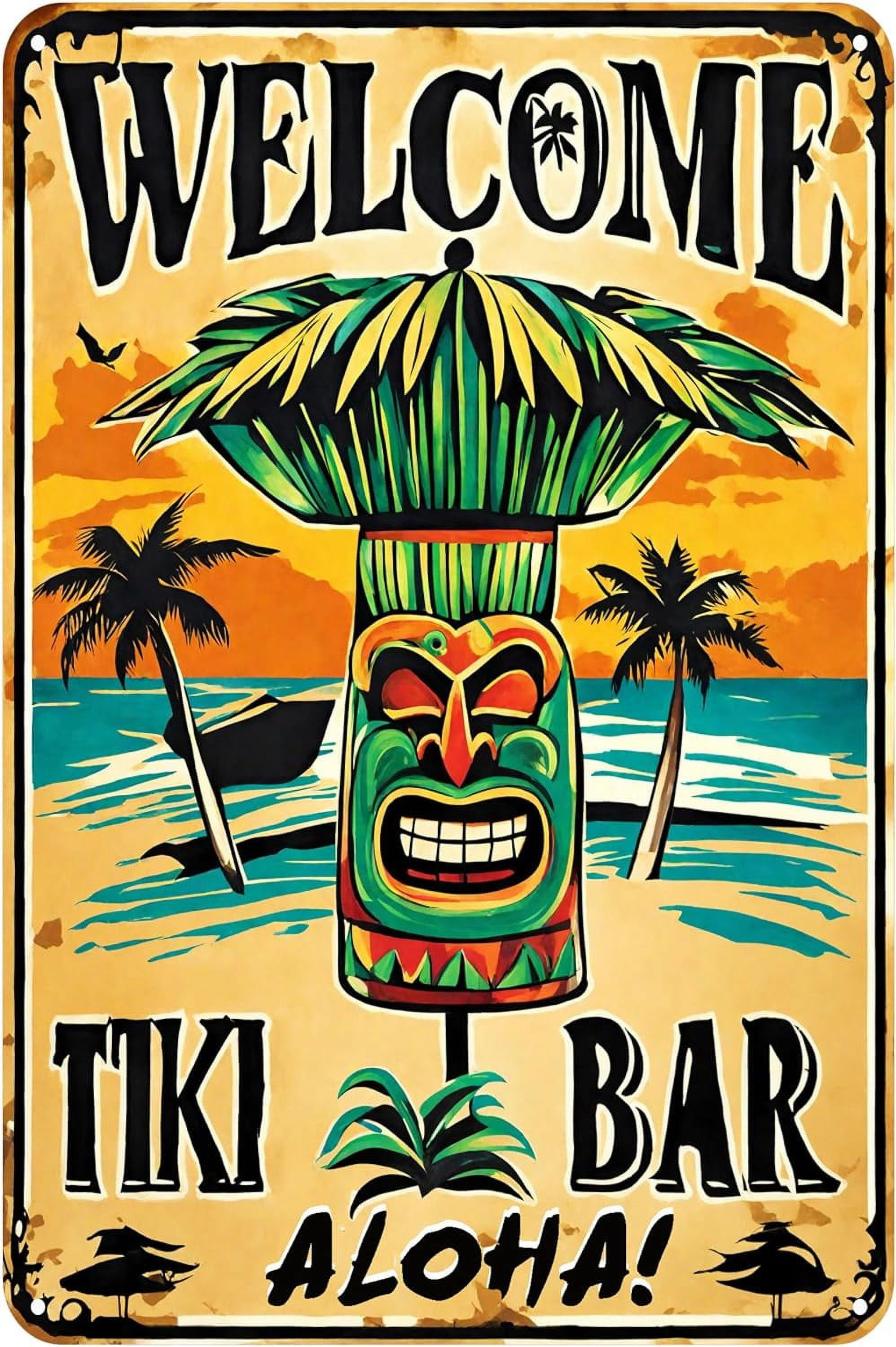AABERIC Creative Metal Sign 8x12 Inches Tiki Bar Metal Sign ...