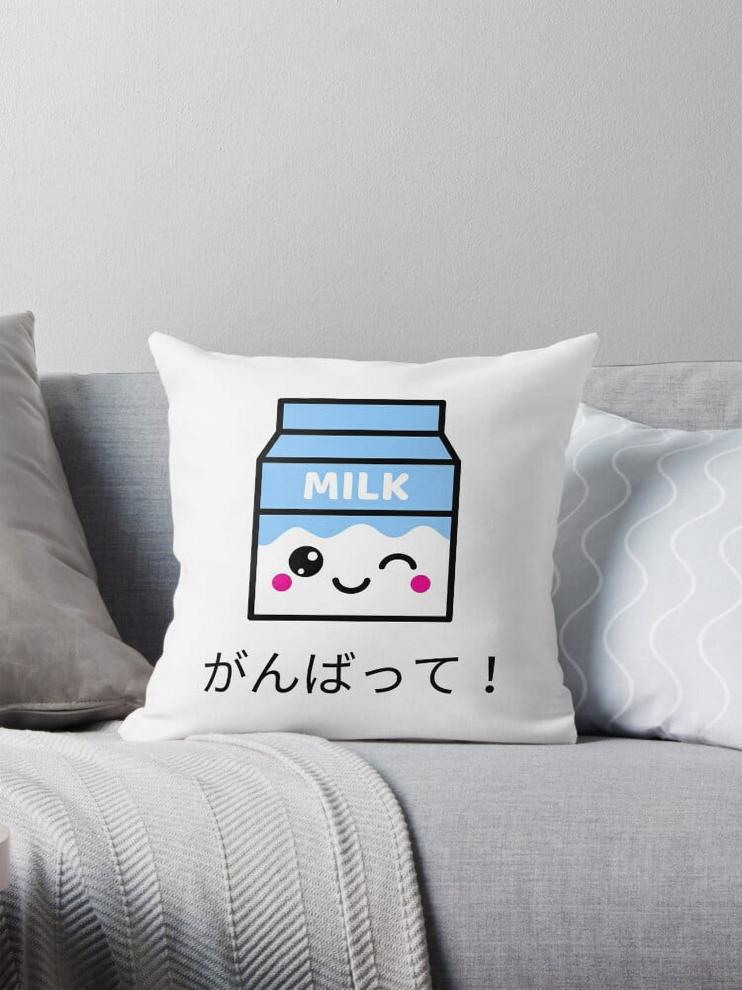 AABERIC Cute Asian Milk Carton Throw Pillow Covers Cases Cushion Cover ...