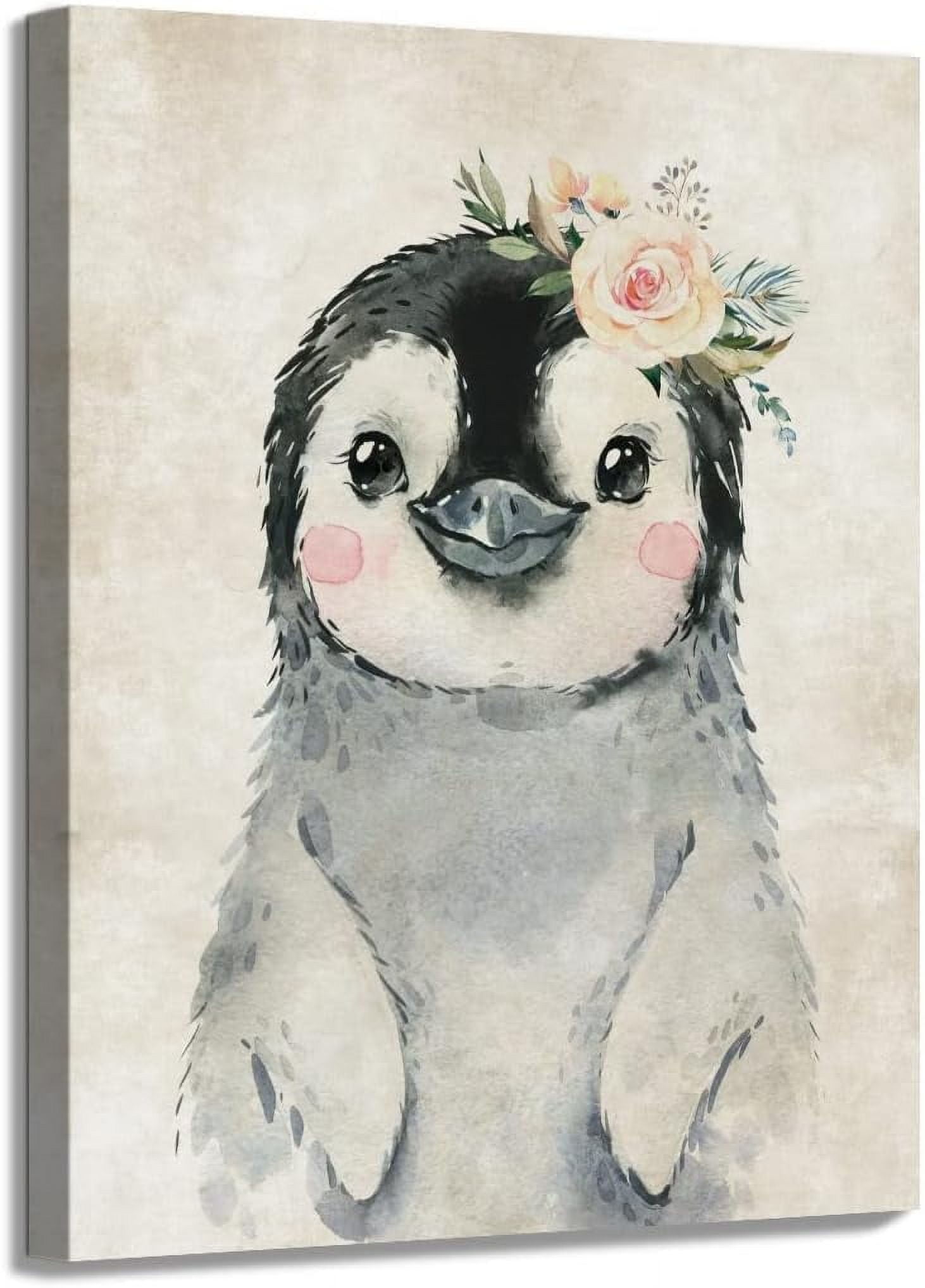 AABERIC Cute Penguin Baby Wall Décor for Baby Boys Girls Room Retro ...