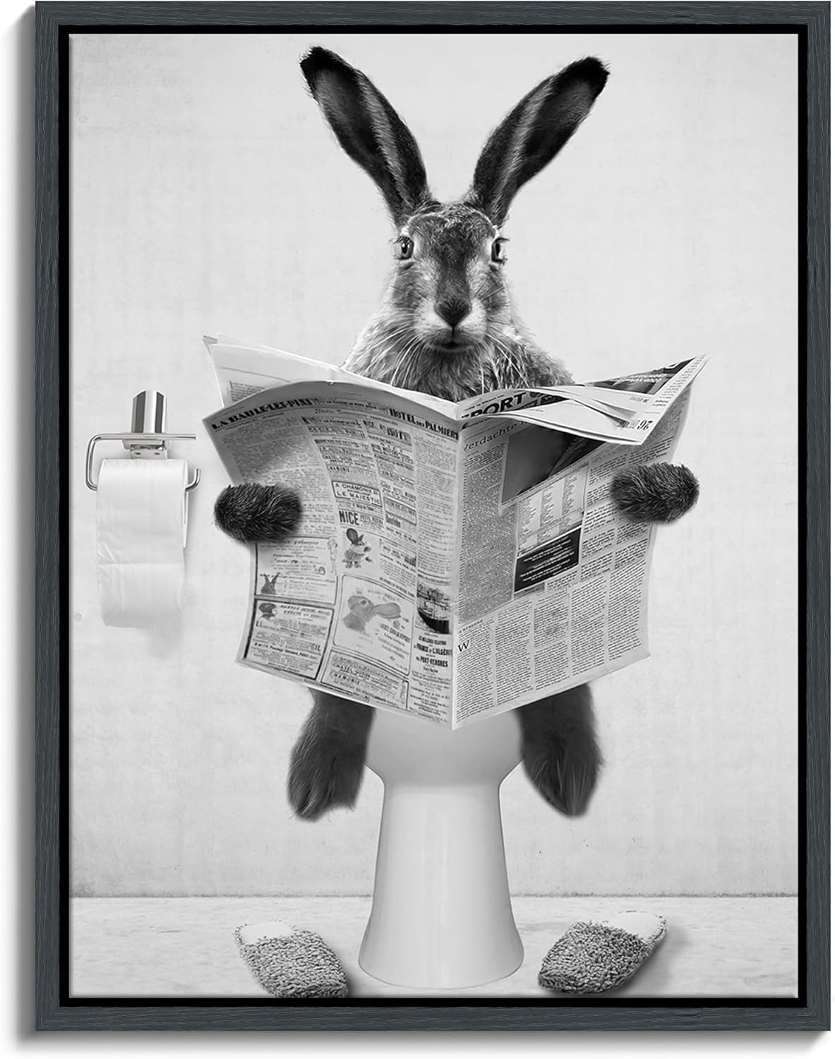 AABERIC Cute Rabbit Bathroom Wall Art - Farmhouse Style Animals ...