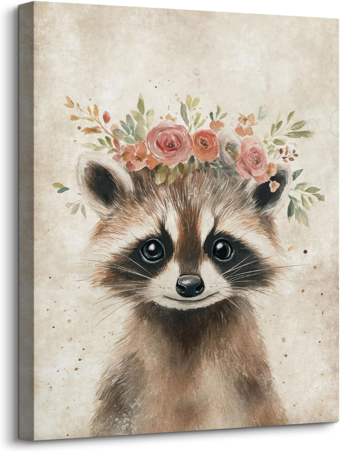 AABERIC Cute Raccoon Print Wall Art Decor Retro Animal Portrait Poster ...
