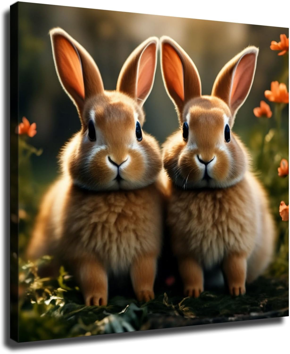 AABERIC Cute Smiling Rabbit Animal Poster Canvas Print Painting Picture ...