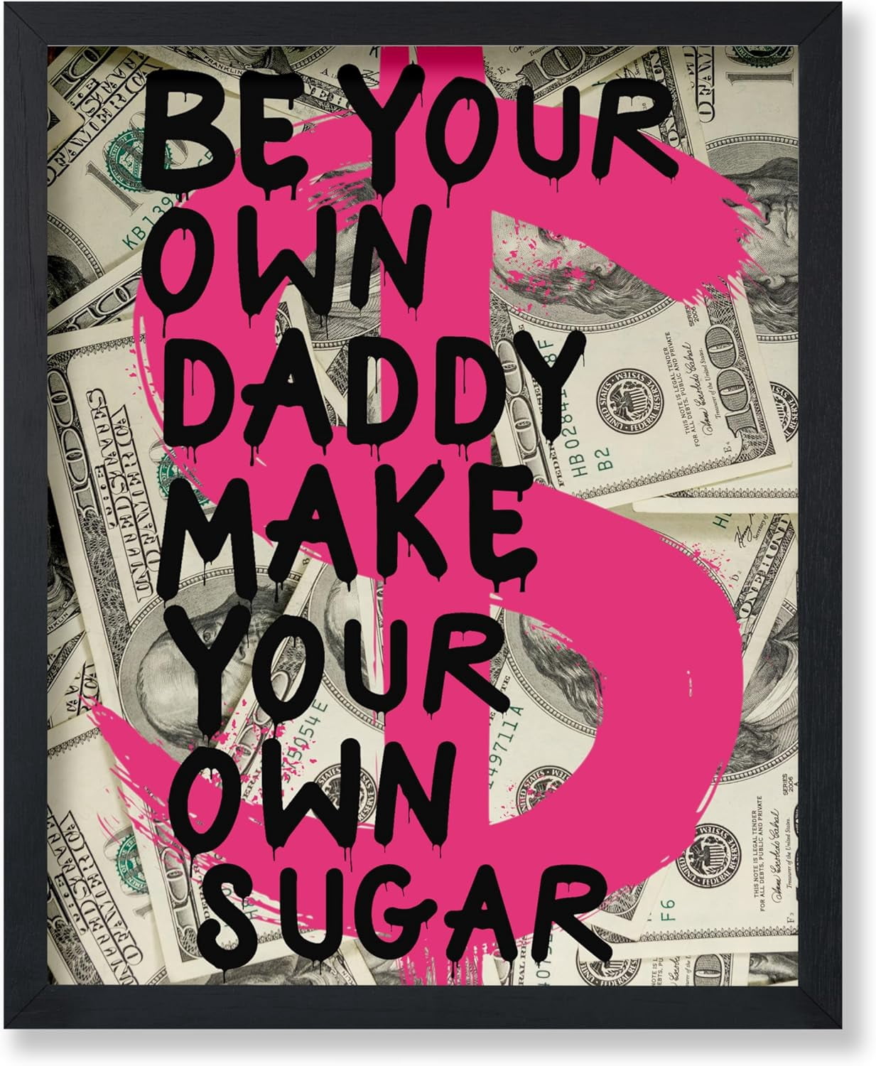 AABERIC Be Your Own Daddy Poster - Money Motivational Print - Graffiti ...