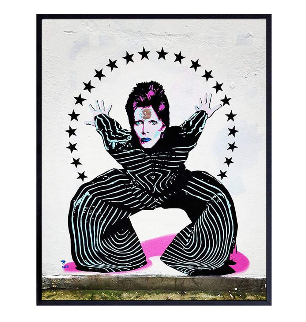 AABERIC David Bowie Original Street Art Mural Photo Picture Poster ...