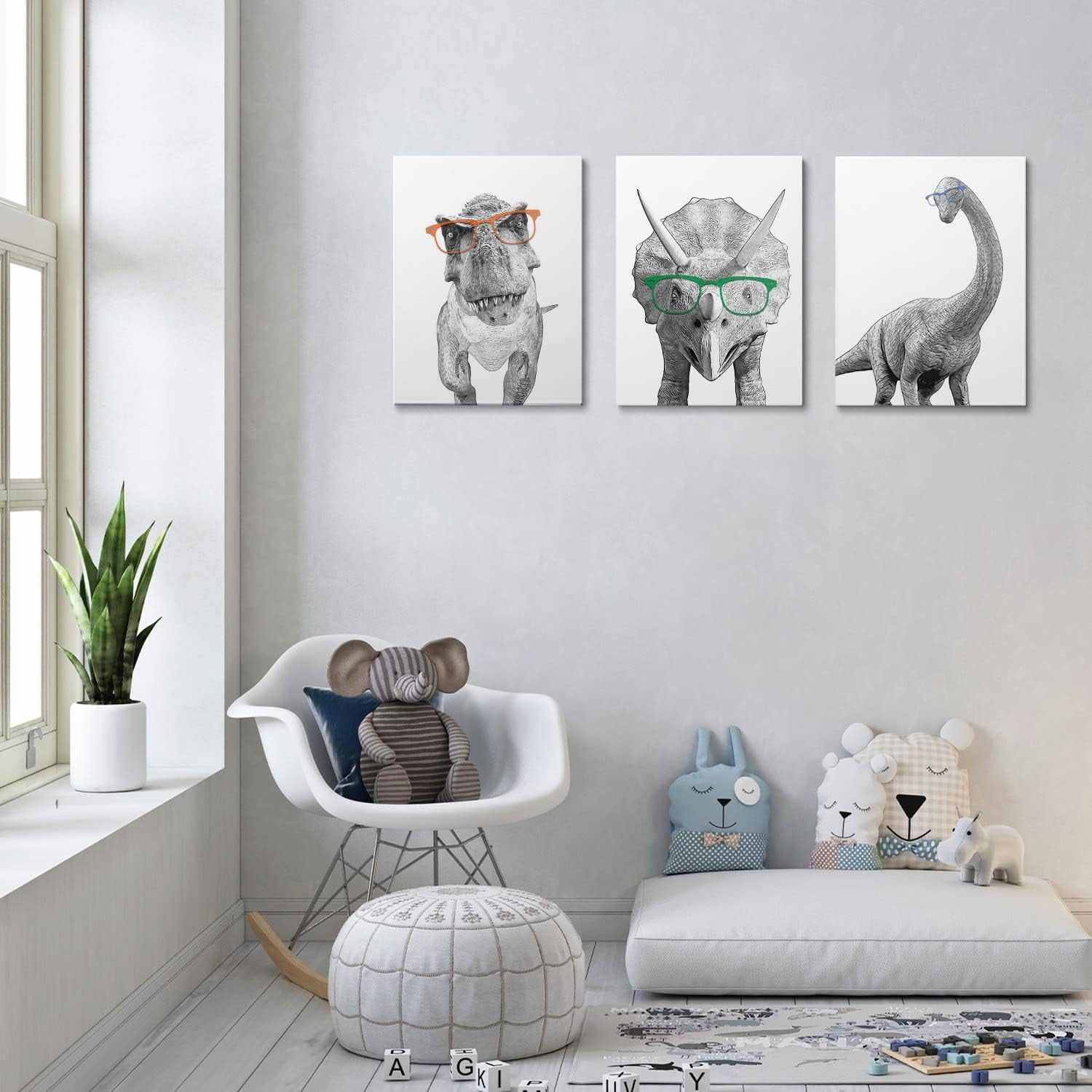 AABERIC Dinosaur Bedroom Decor Funny Animal Wall Art Prints Gift Idea ...