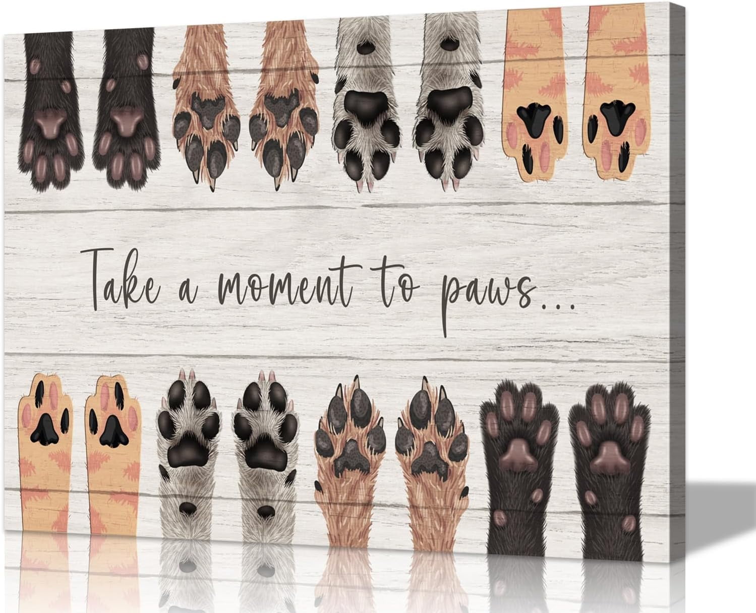 AABERIC Dog Wall Art Dog Pictures Take a Moment to Paws Wall Decor Dog ...
