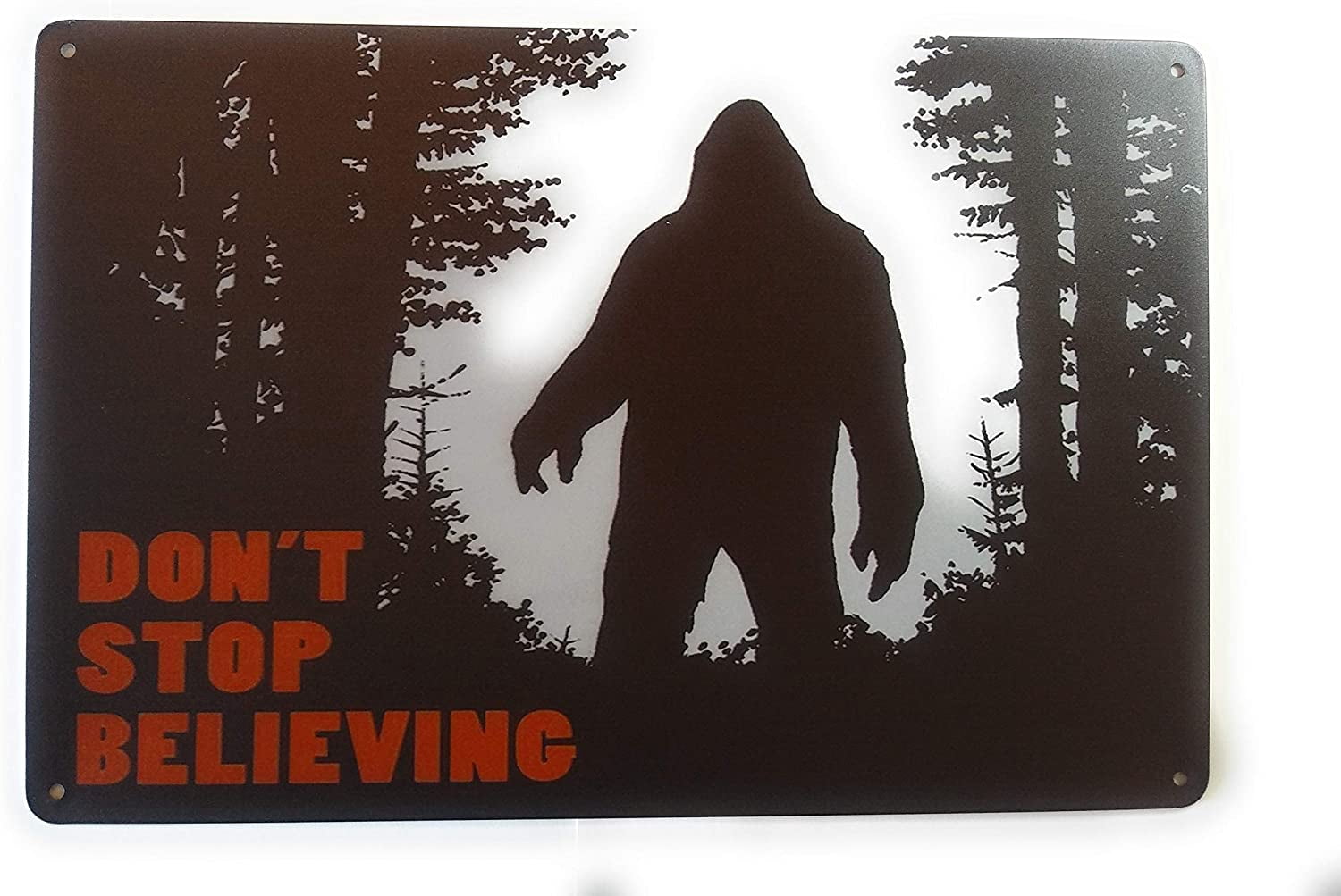 AABERIC Don't Stop Believing Metal Tin Sign Bigfoot Sasquatch Nostalgic ...