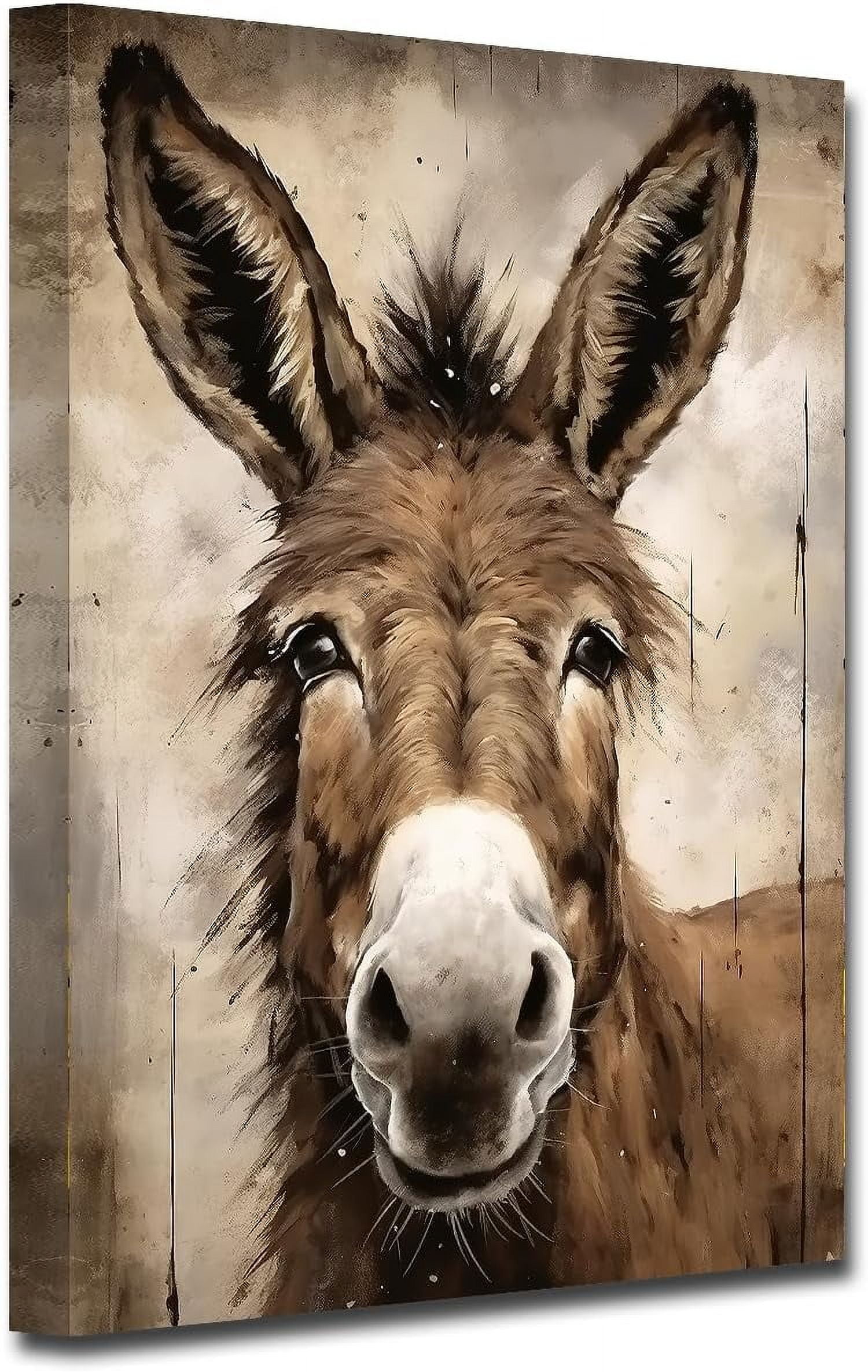 AABERIC Donkey Canvas Wall Art Funny Rustic Donkey Portraits Poster ...