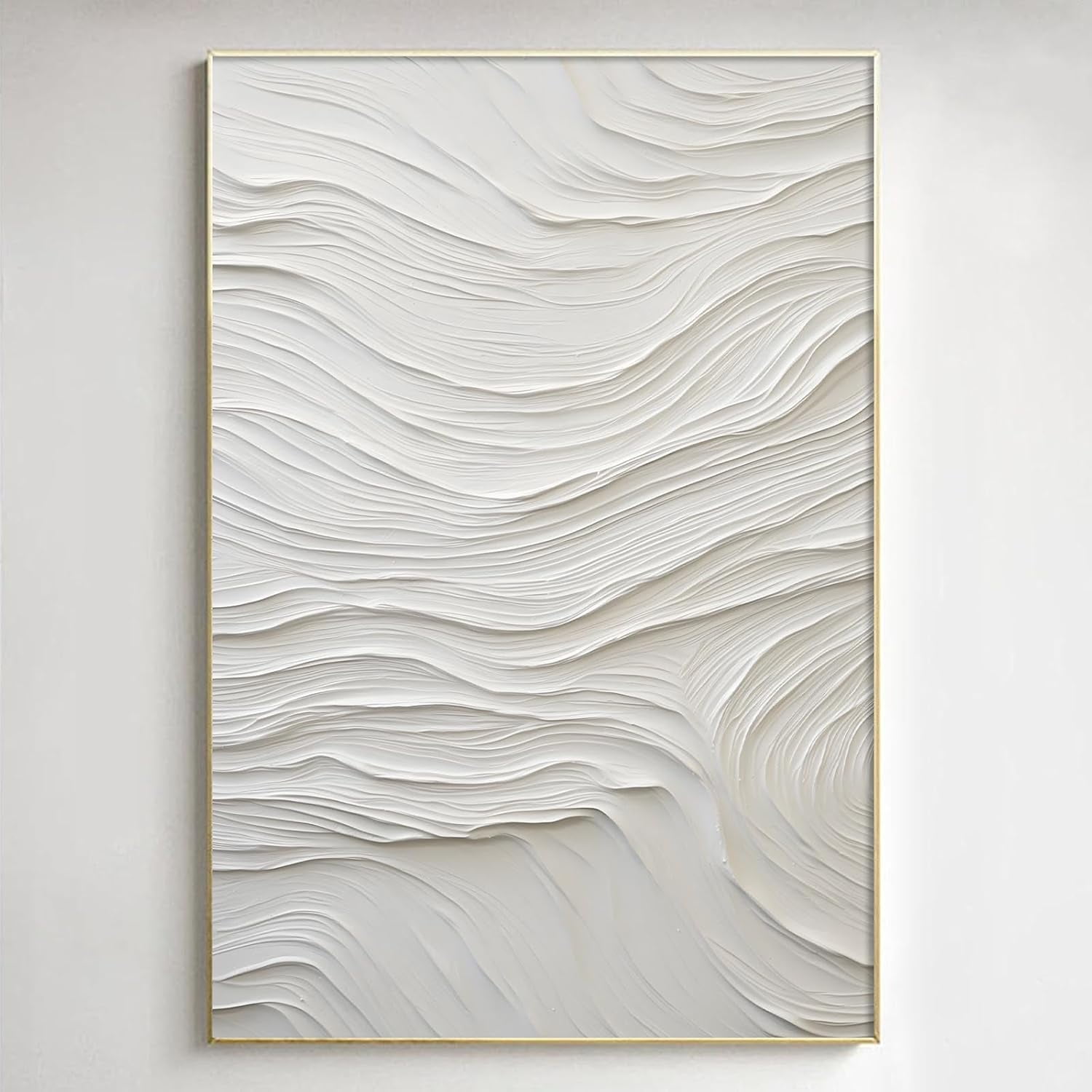 AABERIC Earth Tones Abstract Wall Art Brown White Gold Orange Abstract ...