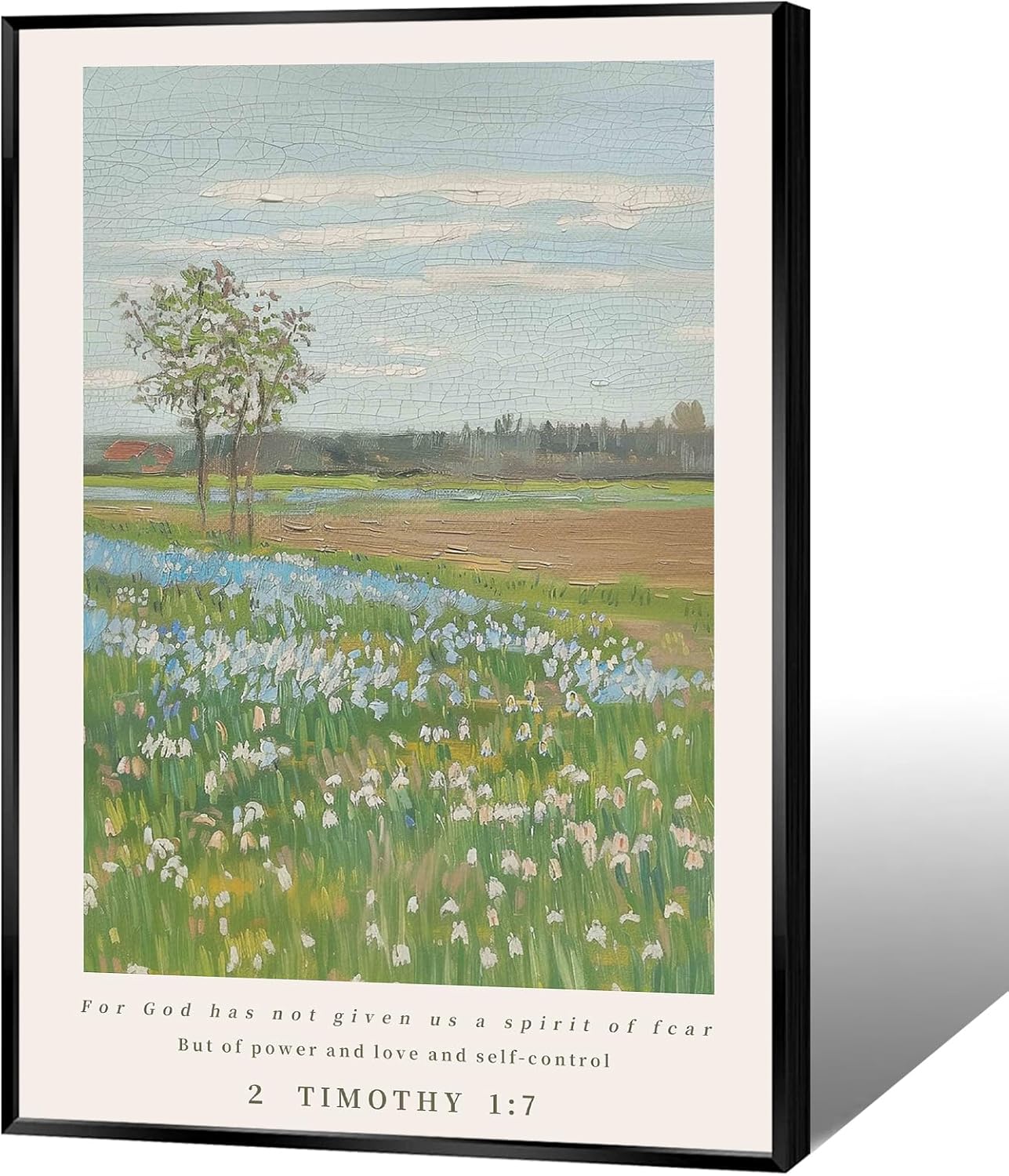 AABERIC Easter Canvas Wall Art Spring Bunny Rabbit in Wildflower Field ...