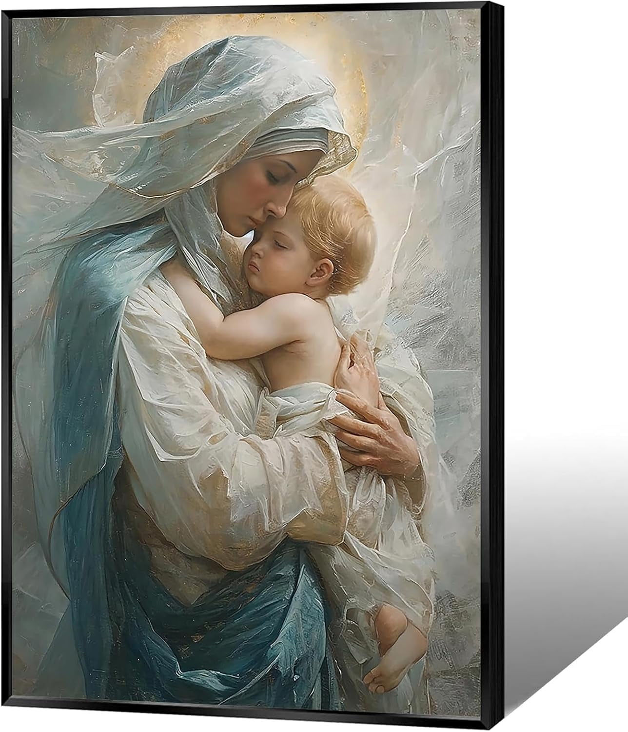 AABERIC Easter Canvas Wall Art Spring Bunny Rabbit in Wildflower Field ...