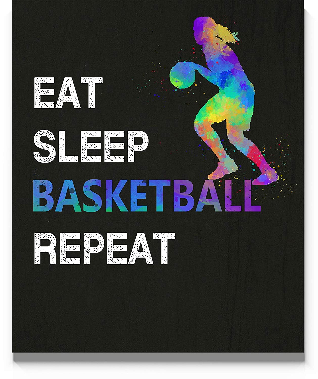 AABERIC Eat Sleep Basketball Repeat Quote Wall Art Print Poster Gift ...